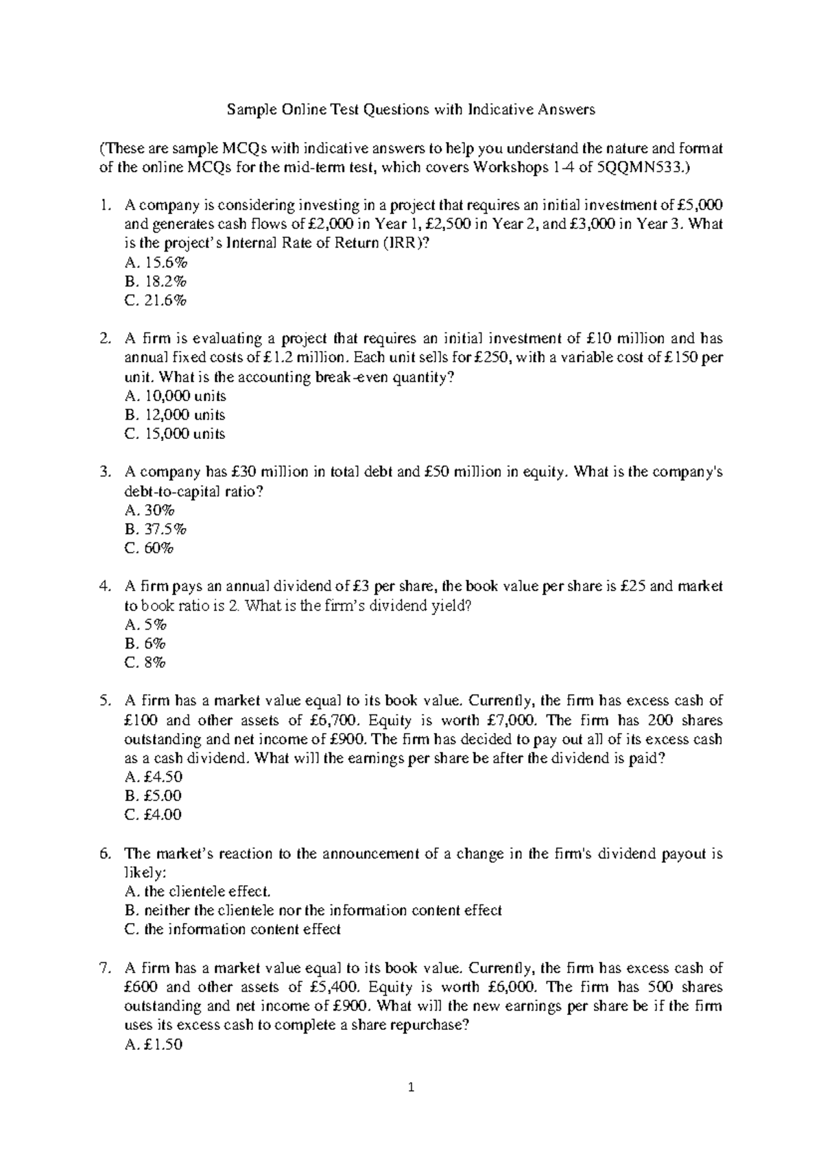 Sample Online test questions without awnsers 2025 - Sample Online Test ...