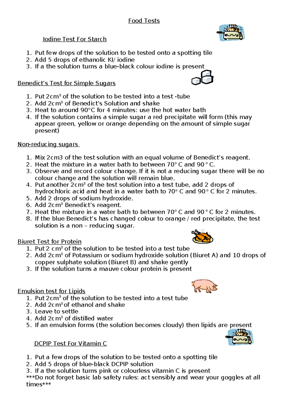 Food Tests method - Ghgggh - Food Tests Iodine Test For Starch 1. Put ...