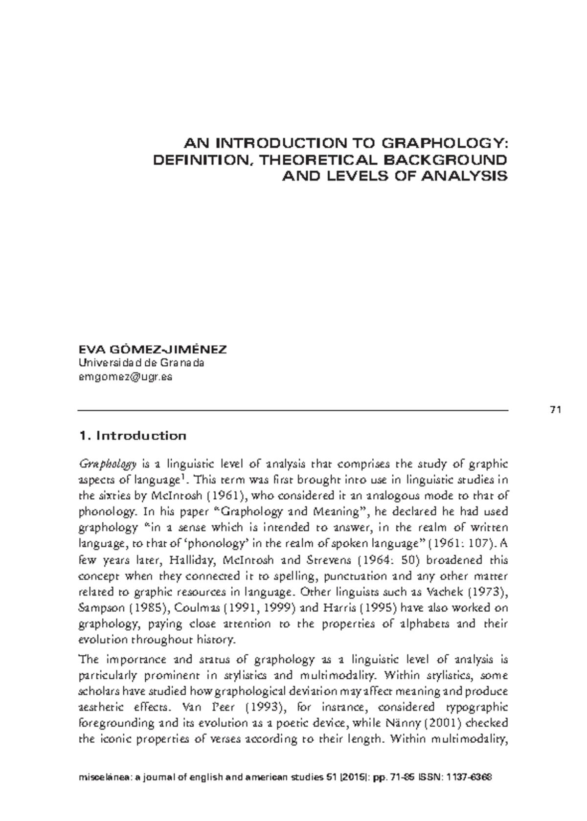 Introduction to Graphology (INB 892) - Definition and Theoretical Background - Studocu