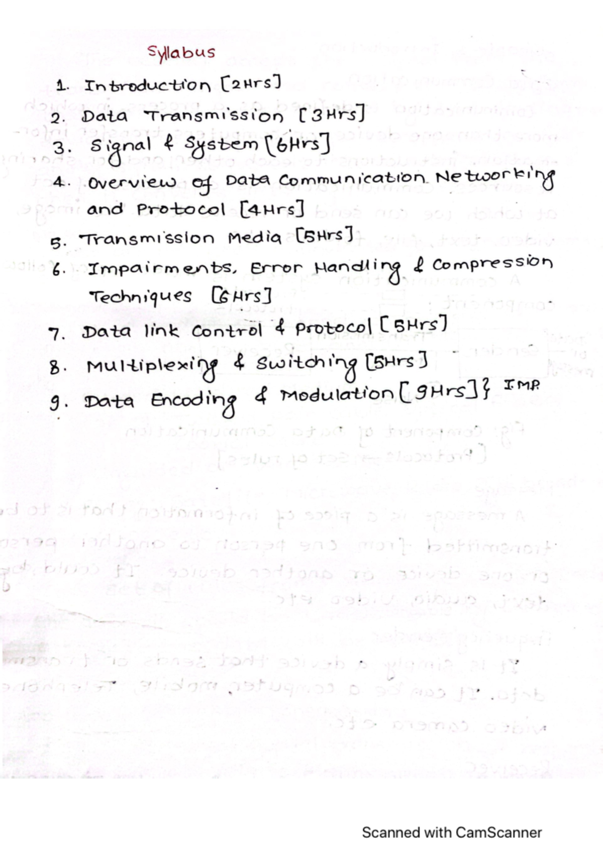 Data Communication Syllabus (PU): Key Concepts and Protocols - Studocu
