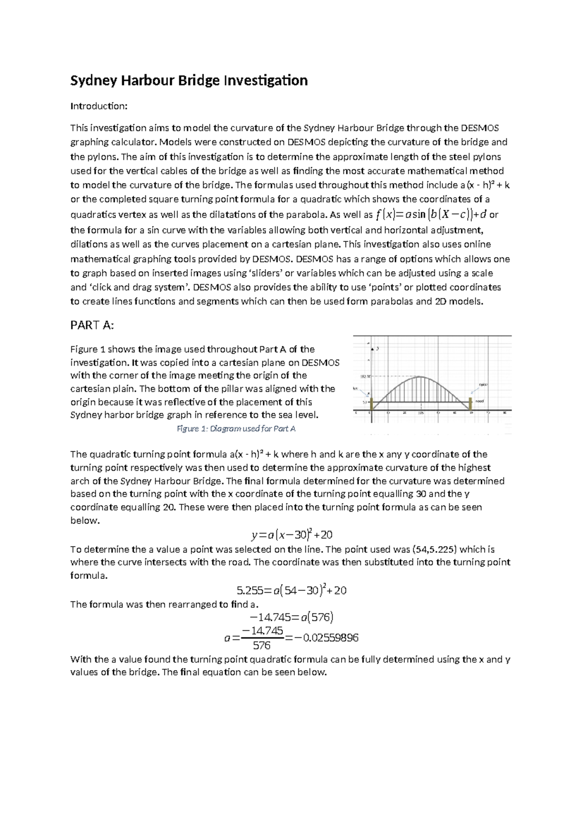 Sydney Harbour Bridge Curvature Analysis: A Mathematical Investigation ...