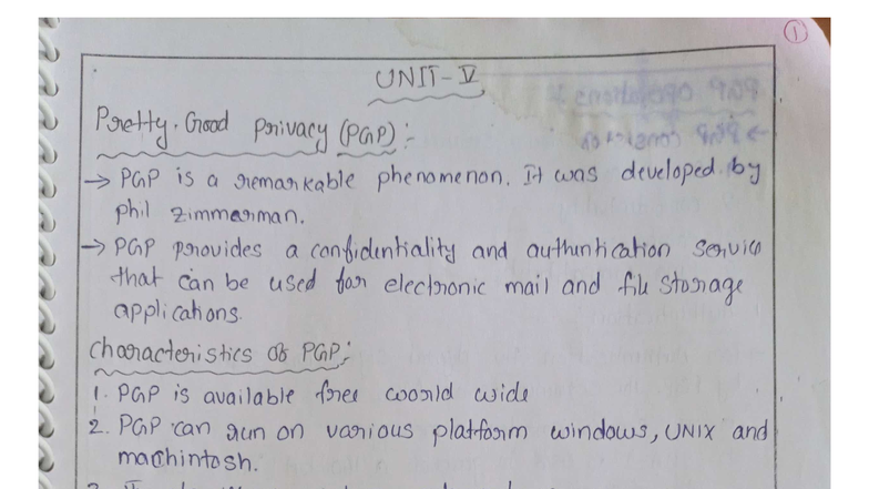 IS-4 UNIT - PGP Encryption and Authentication Overview - Studocu
