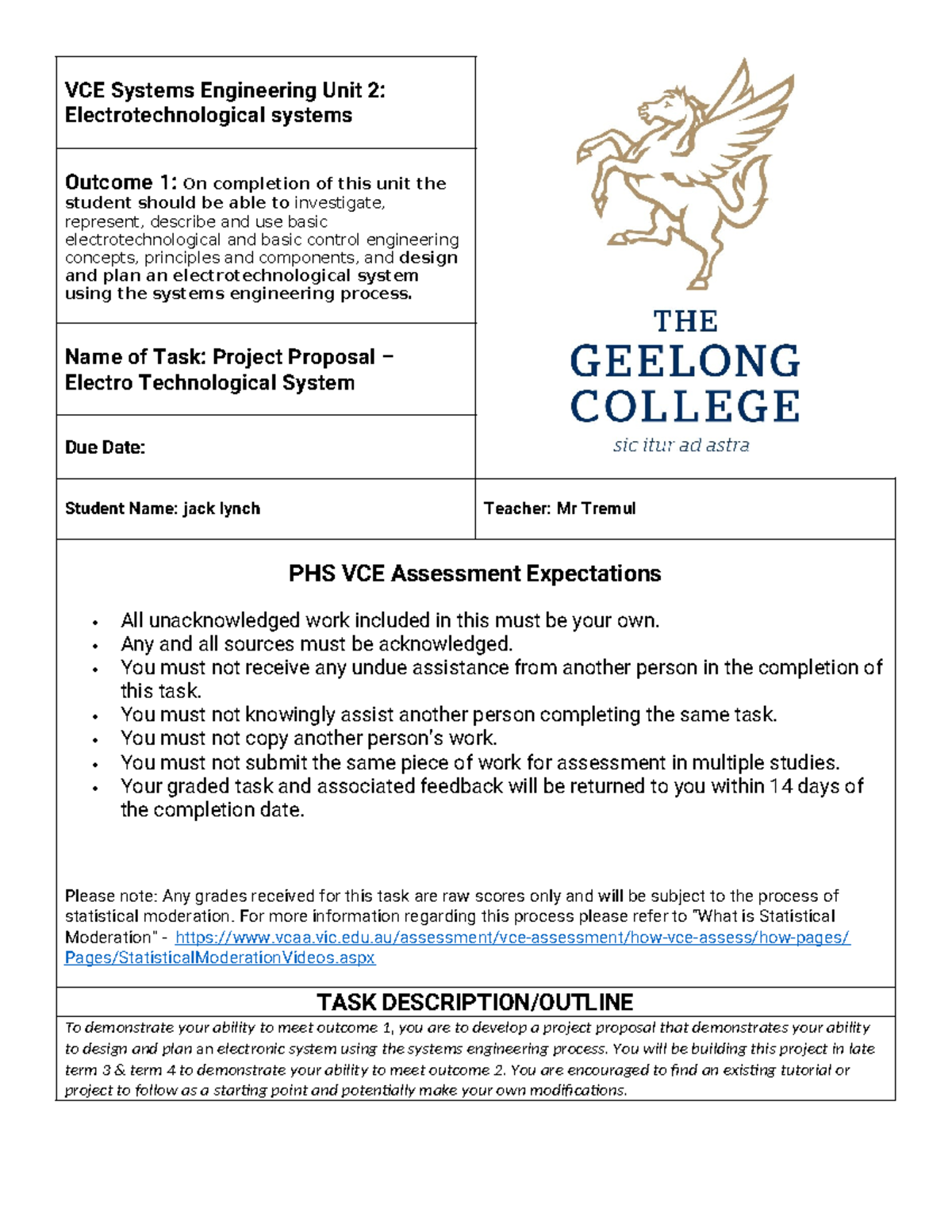 VCE Systems Engineering Unit 2: Project Proposal for ...