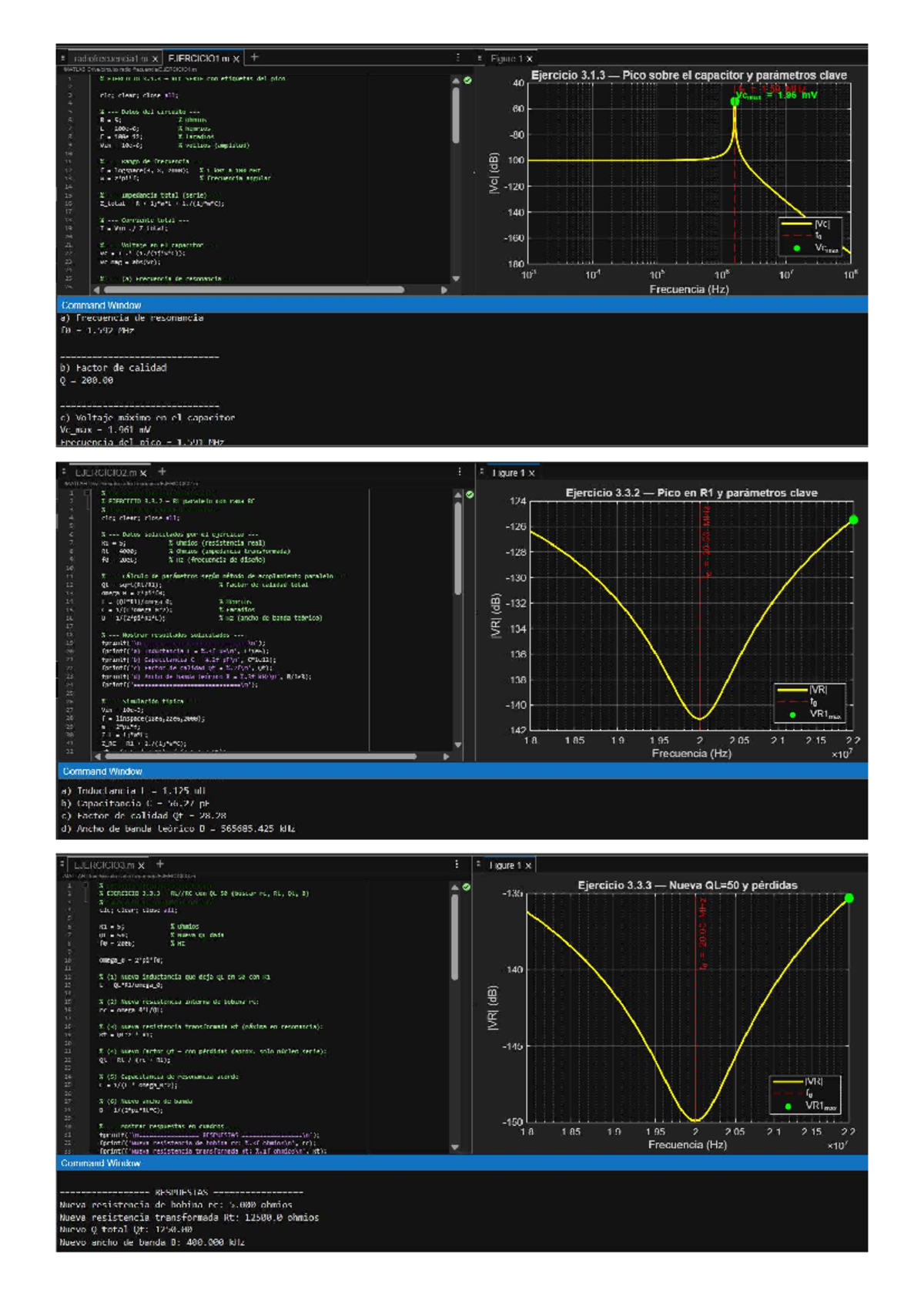 Simulación de Circuitos RLC en Matlab - Ejercicios 1, 2 y 3 - Studocu