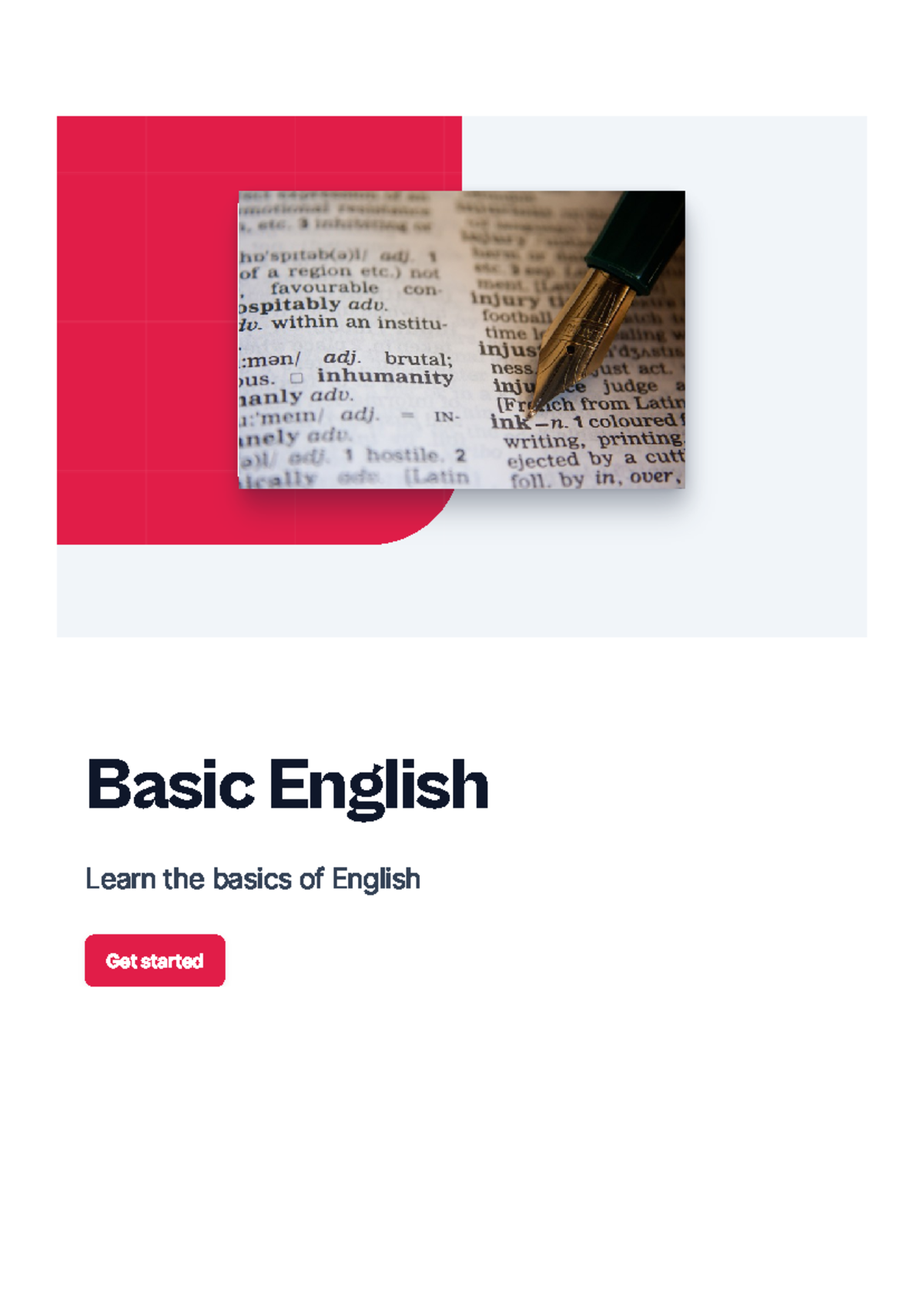 Basic-english - khj nojpkj0o lgonp p´pyj - Basic English Learn the basics of English Get started ...