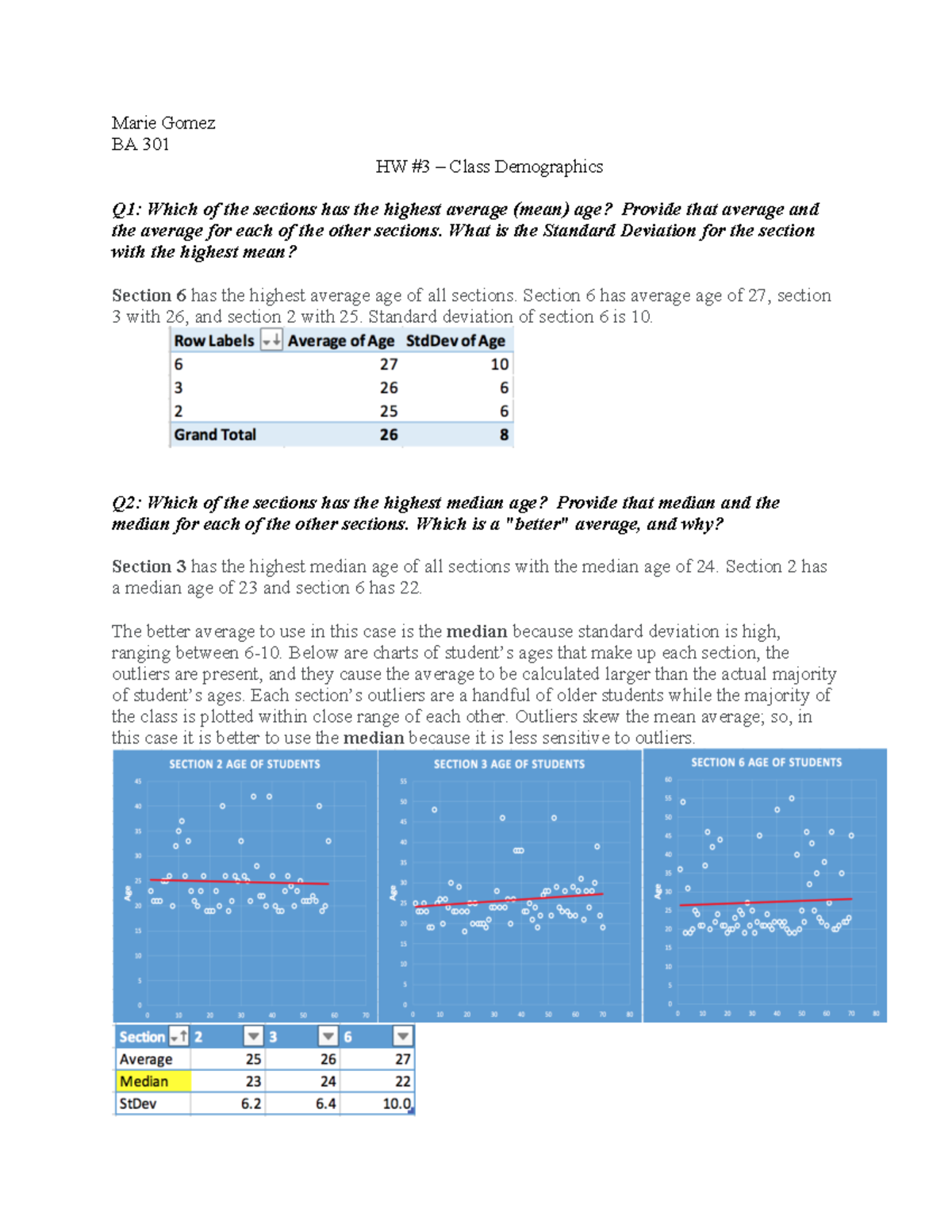 Marie Gomez BA301 HW3 - A graded - Marie Gomez BA 301 HW #3 – Class ...
