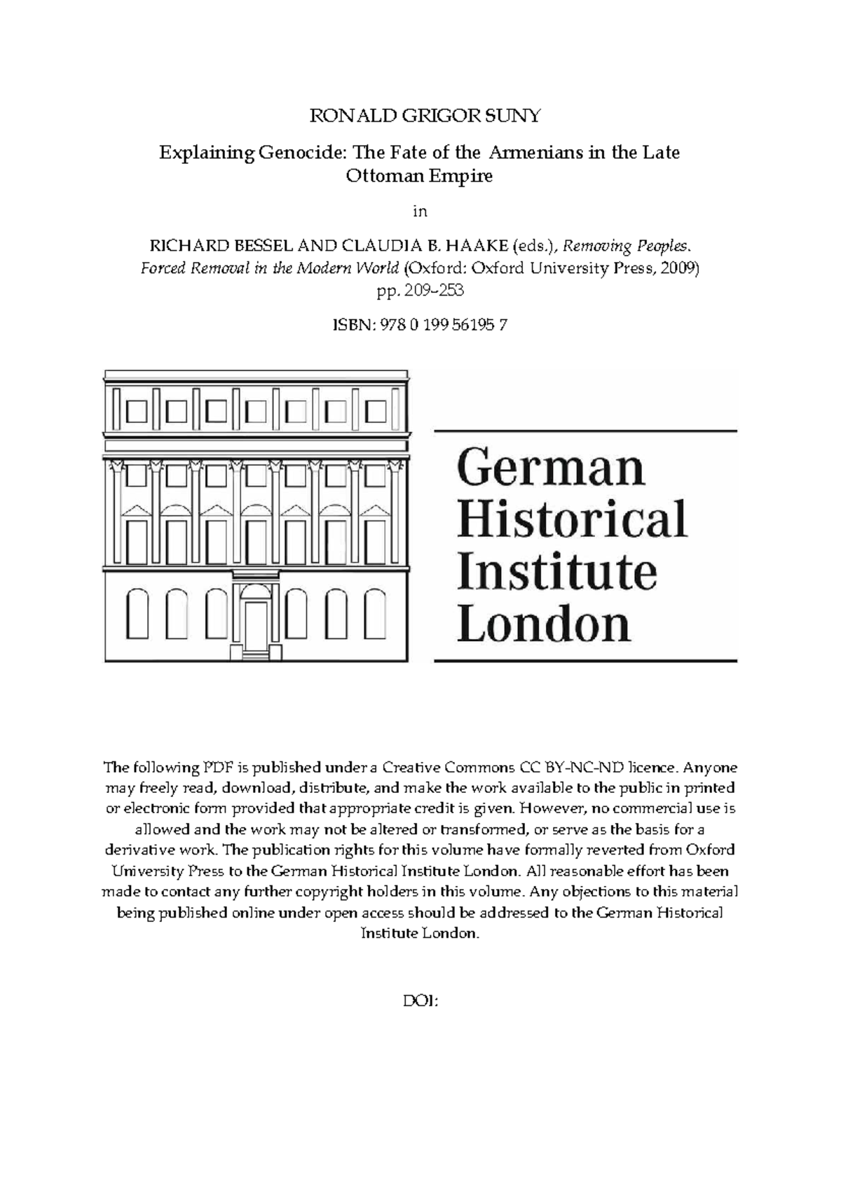 RGS Final Exam: Analyzing Genocide and the Armenian Experience in the ...