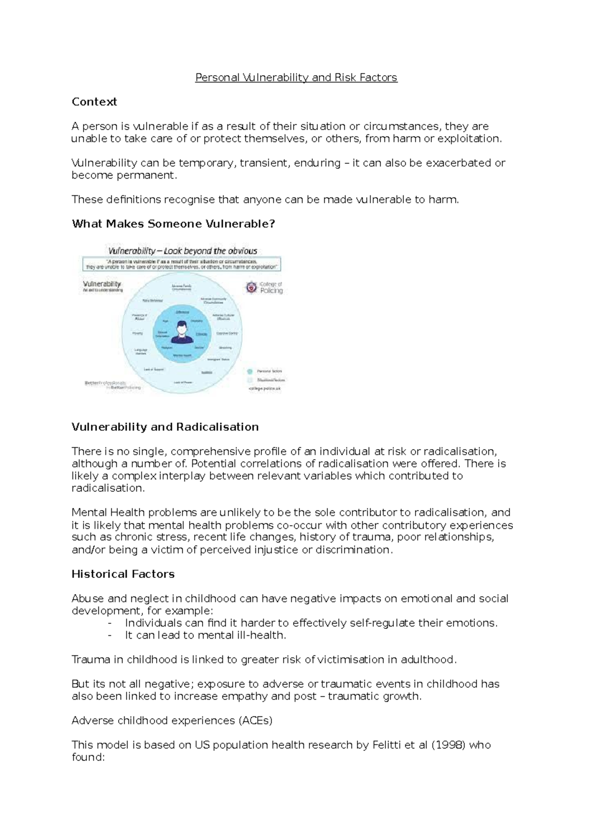 Personal Vulnerability & Risk Factors: Understanding ACEs & Impact ...