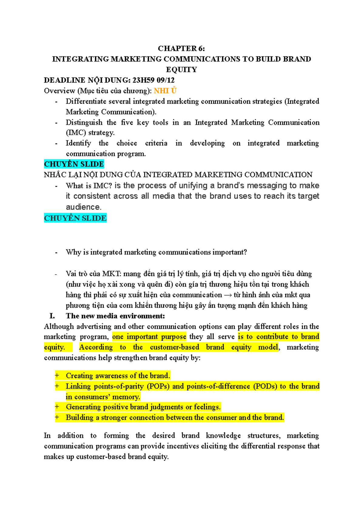 CHAPTER 6: INTEGRATING MARKETING COMMUNICATIONS FOR BRAND EQUITY - Studocu