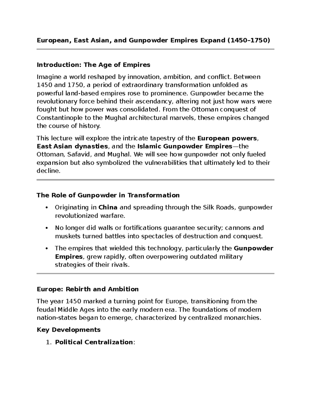 AP World Histroy Unit 3 - ahsduahsdhoashd - European, East Asian, and ...