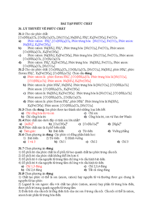 [Solved] Chn phng n ng Electron trong nguyn t X c bn s lng t l n 2 1 m 1 - Hóa Đại Cương (CH1003 ...