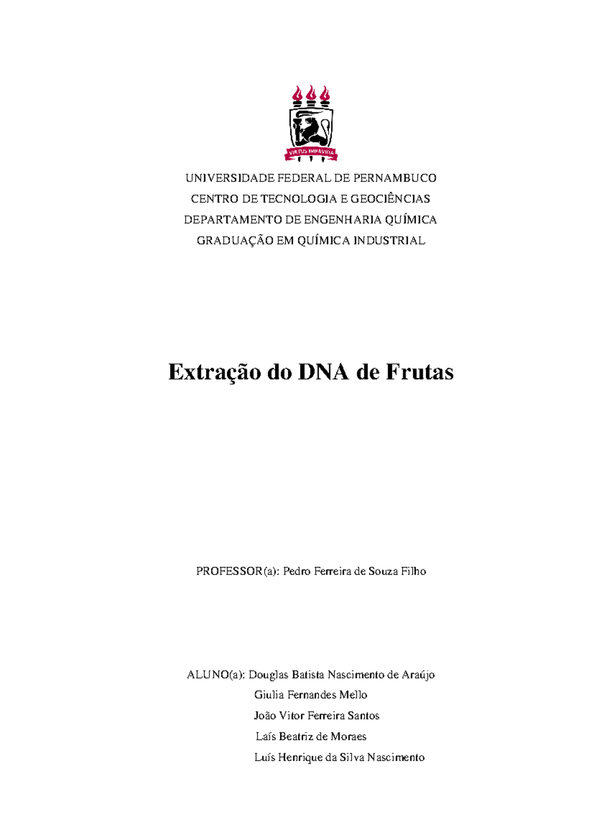 Extração de DNA da Banana e Análise de Resultados - GP06 - Studocu
