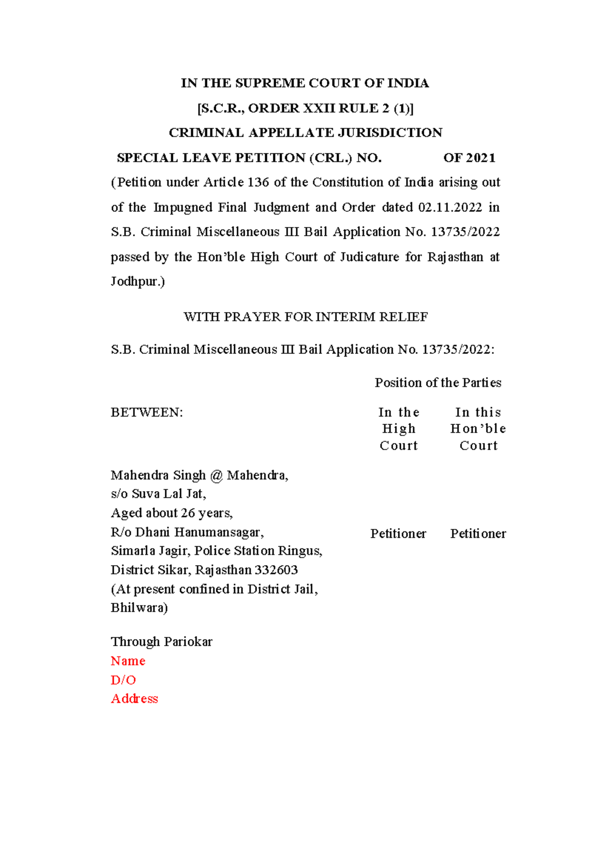 4. SLP - CRL - Mahendra - learning content - IN THE SUPREME COURT OF ...