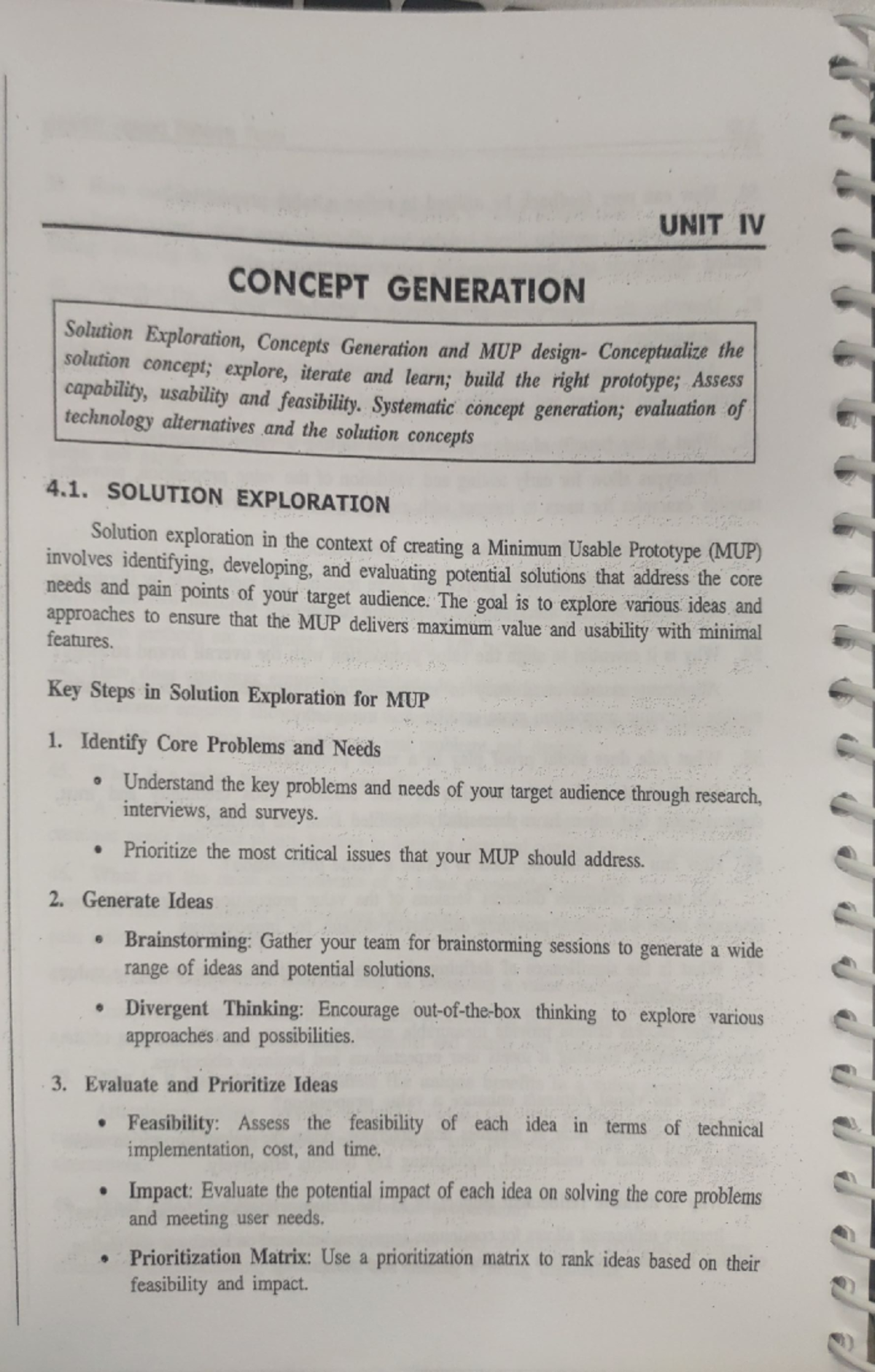ADT 4 - Solution Exploration and Concept Generation for MUP - Studocu