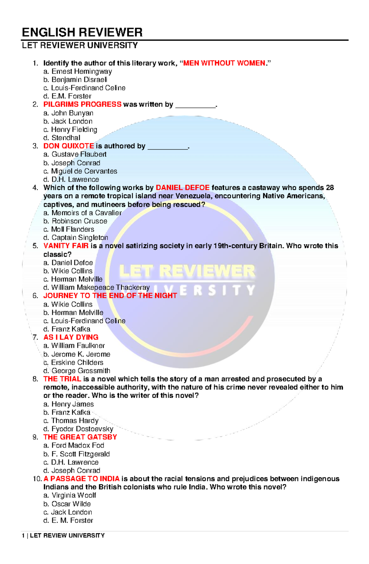 06. English Reviewer E - ENGLISH REVIEWER LET REVIEWER UNIVERSITY ...