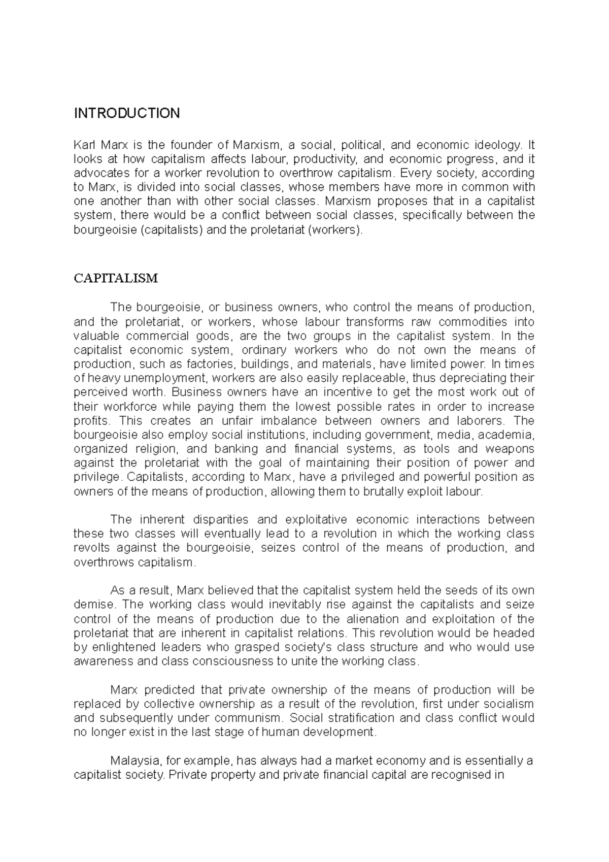 Jurisprudence II Assignment 3: Marxism, Capitalism & Globalization ...