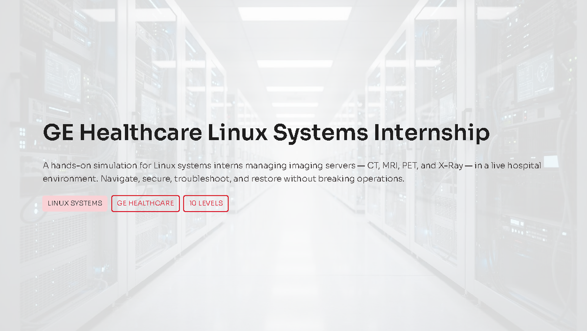 GE Healthcare Linux Systems Internship: Imaging Server Management Guide ...