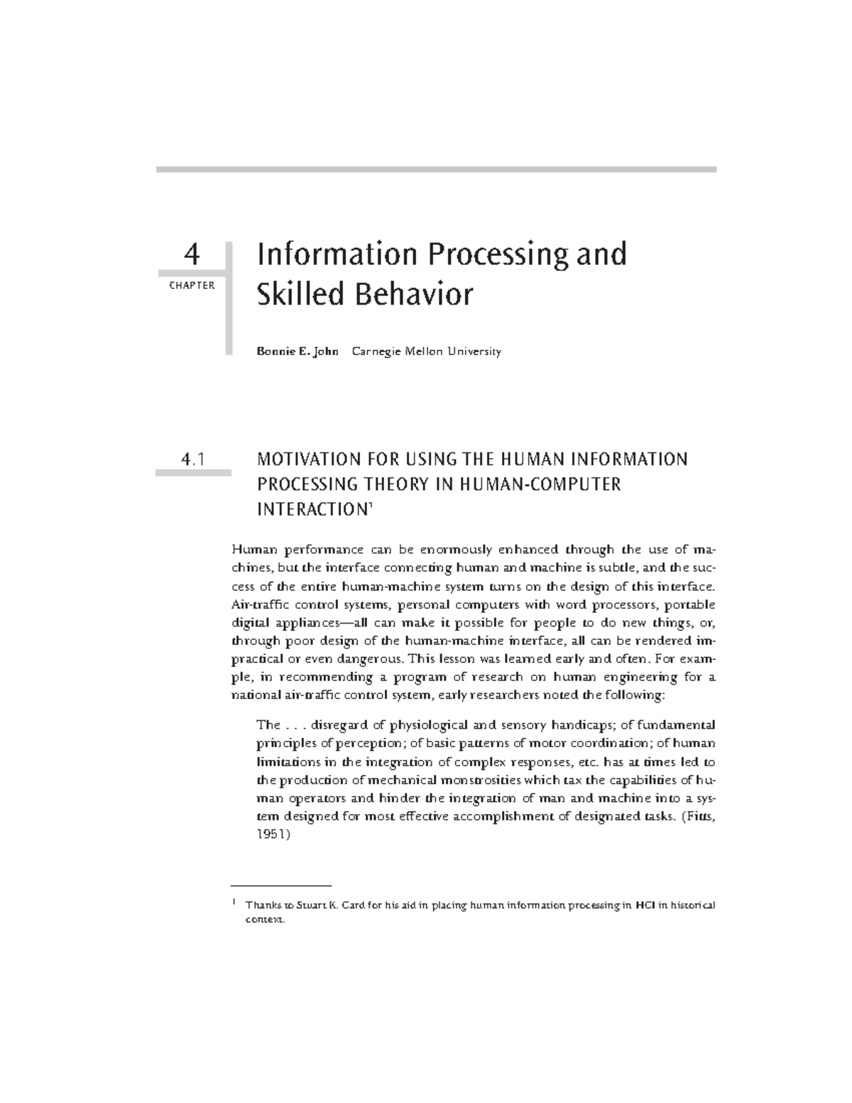 Human Information Processing and GOMS: Modeling Skilled Behavior (CS 101) - Studocu