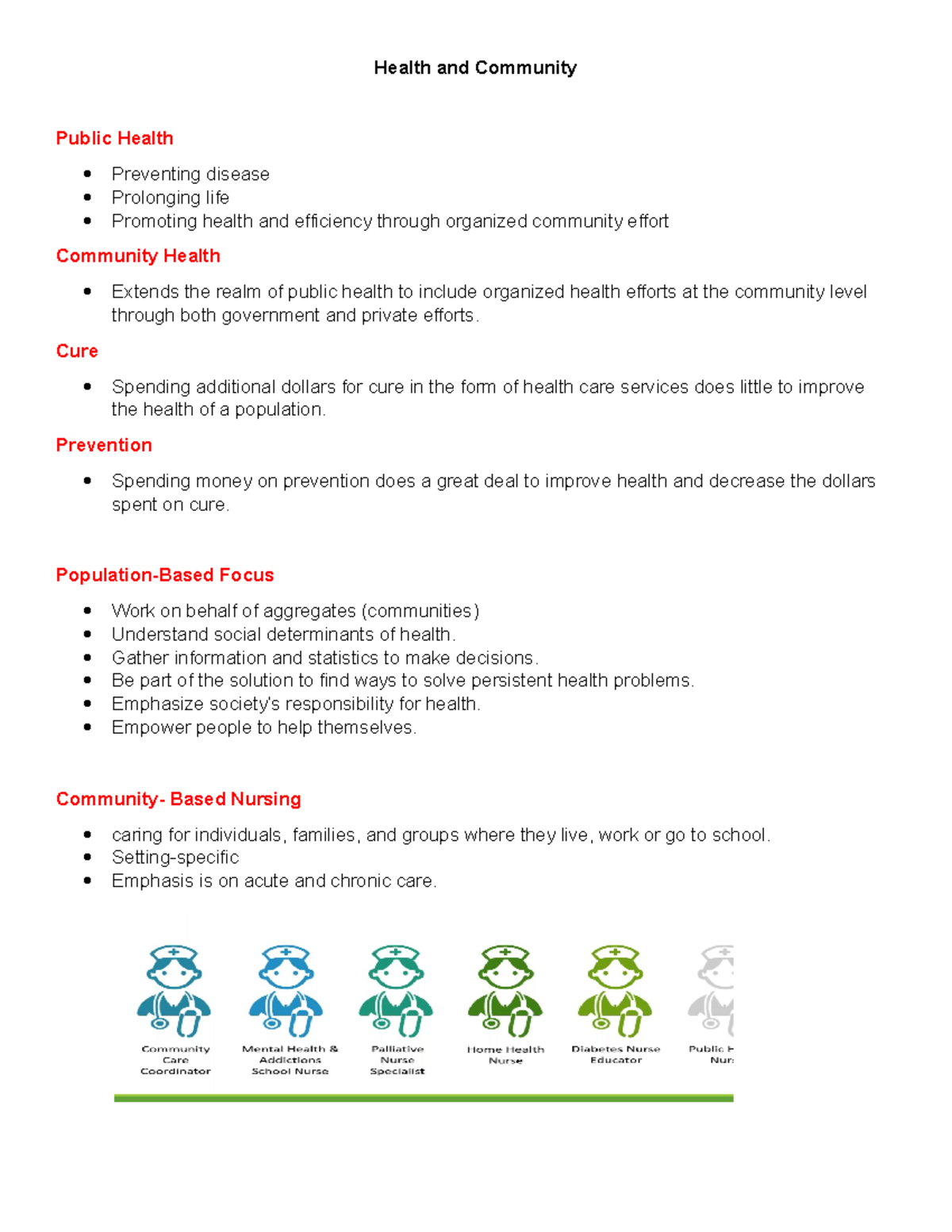 Chapter 1- Health and Community with pictures - Health and Community ...