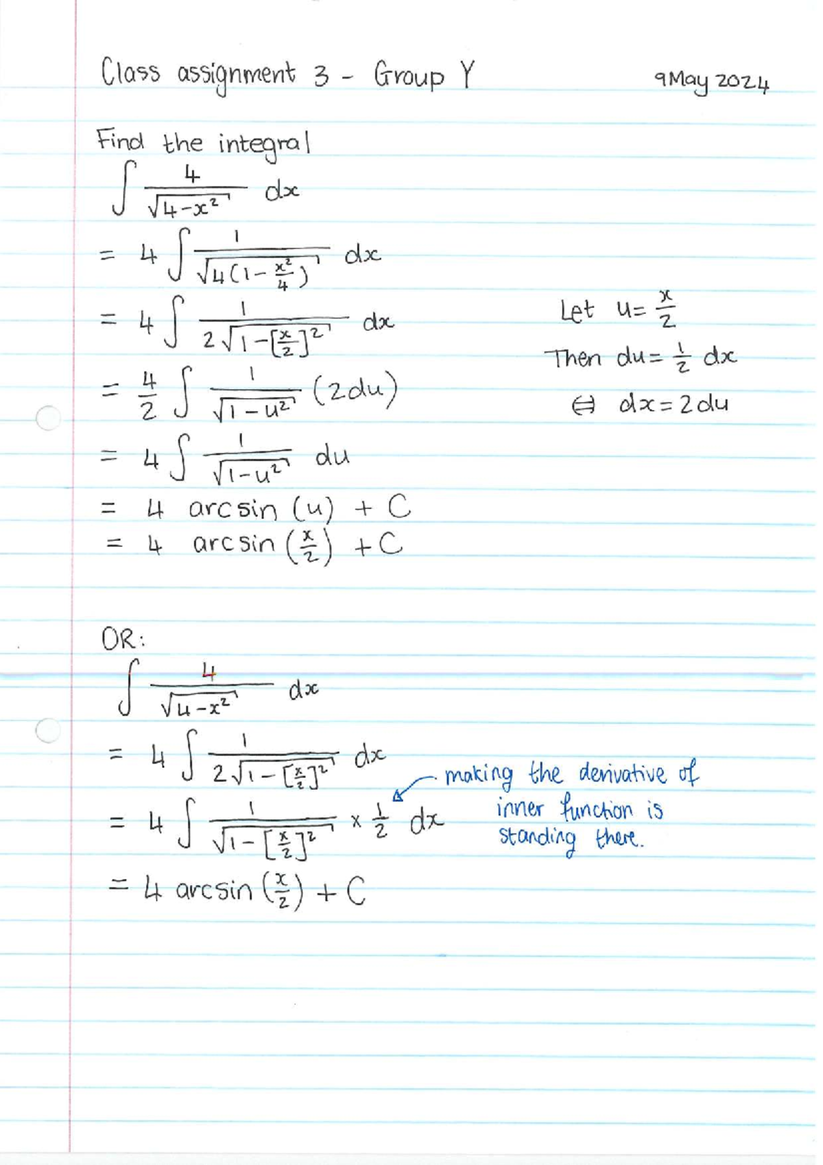 Class Assignment 3: Integral Calculations and Techniques - Studocu