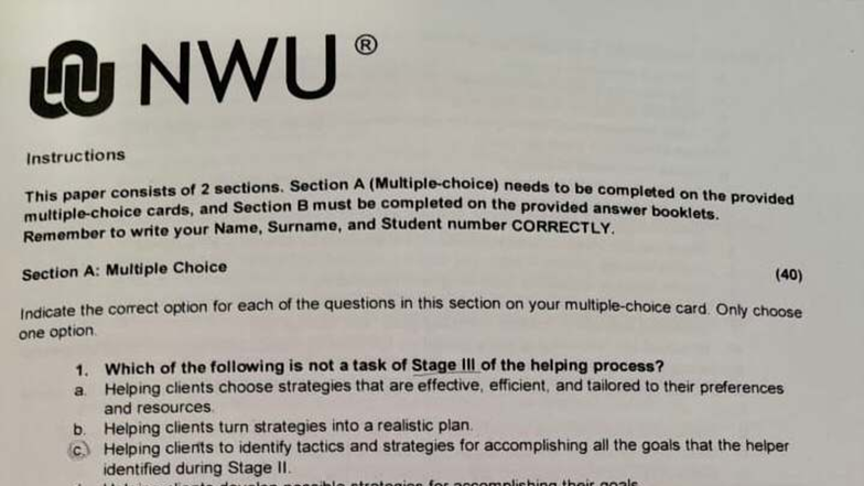 SYC321: Exam Instructions and Guidelines for Paper Completion - Studocu