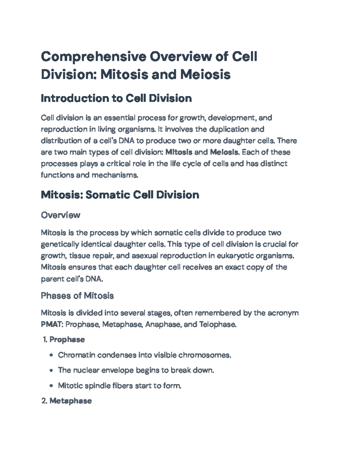 Mitosis and Meiosis: Comprehensive Overview of Cell Division Techniques ...