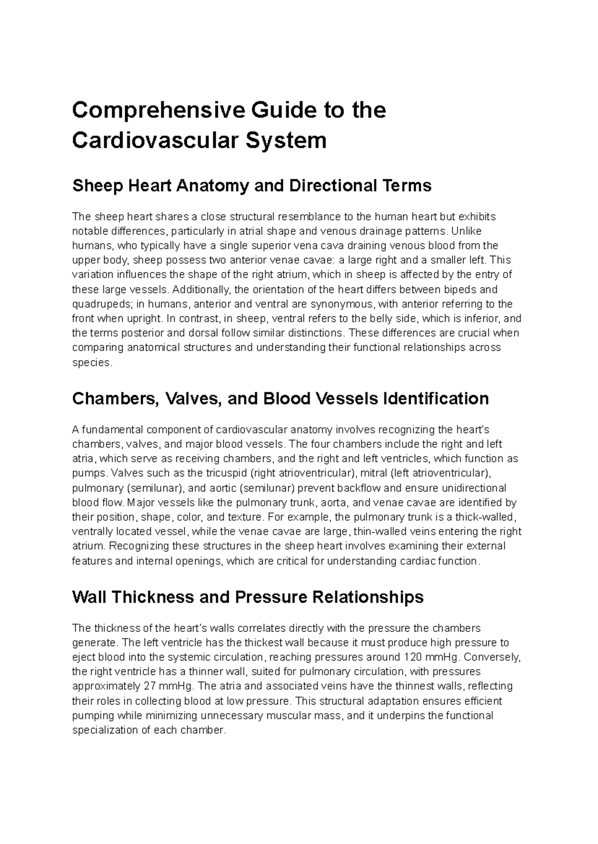 Comprehensive Guide to Sheep Heart Anatomy and Function (BIO 101) - Studocu
