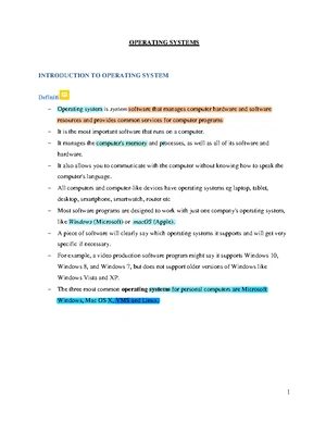 Operating Systems All Notes - OPERATING SYSTEMS INTRODUCTION TO ...