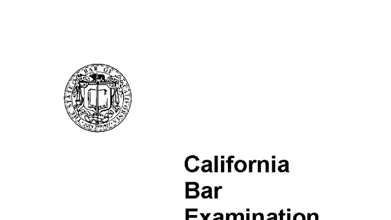 California Bar Exam Essay Questions & Answers - Feb 2014 - Studocu