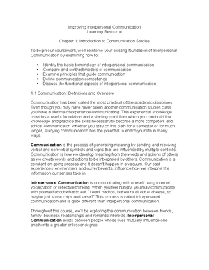 Chapter 4: Managing Emotions in Interpersonal Communication - Improving ...