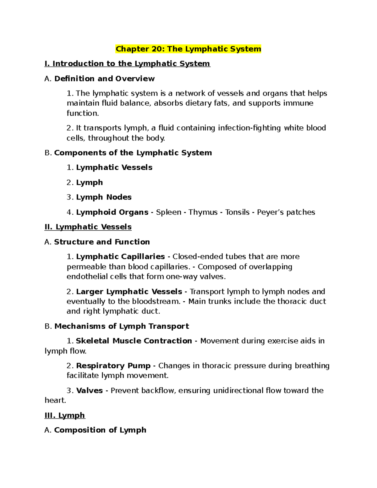 Chapter 20: Comprehensive Overview of the Lymphatic System and Its ...