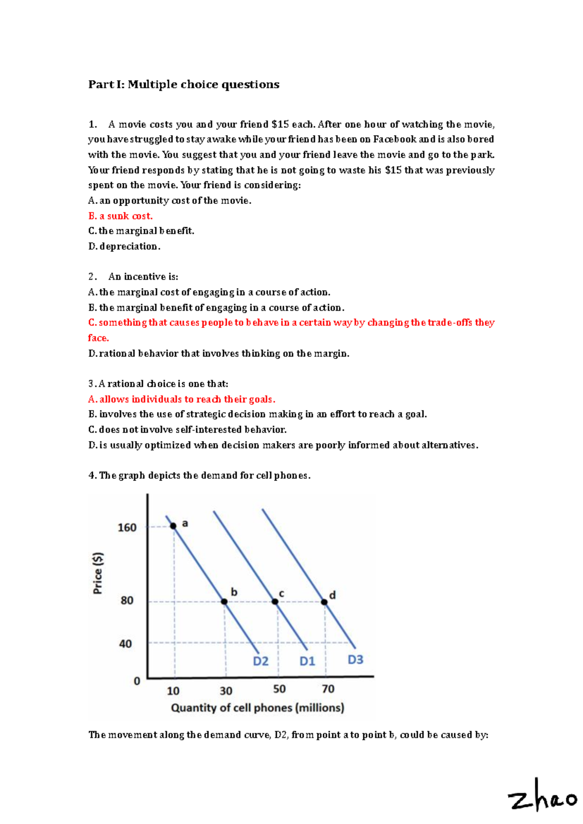 Microeconomics SOL: Multiple Choice Questions Review Guide - Studocu
