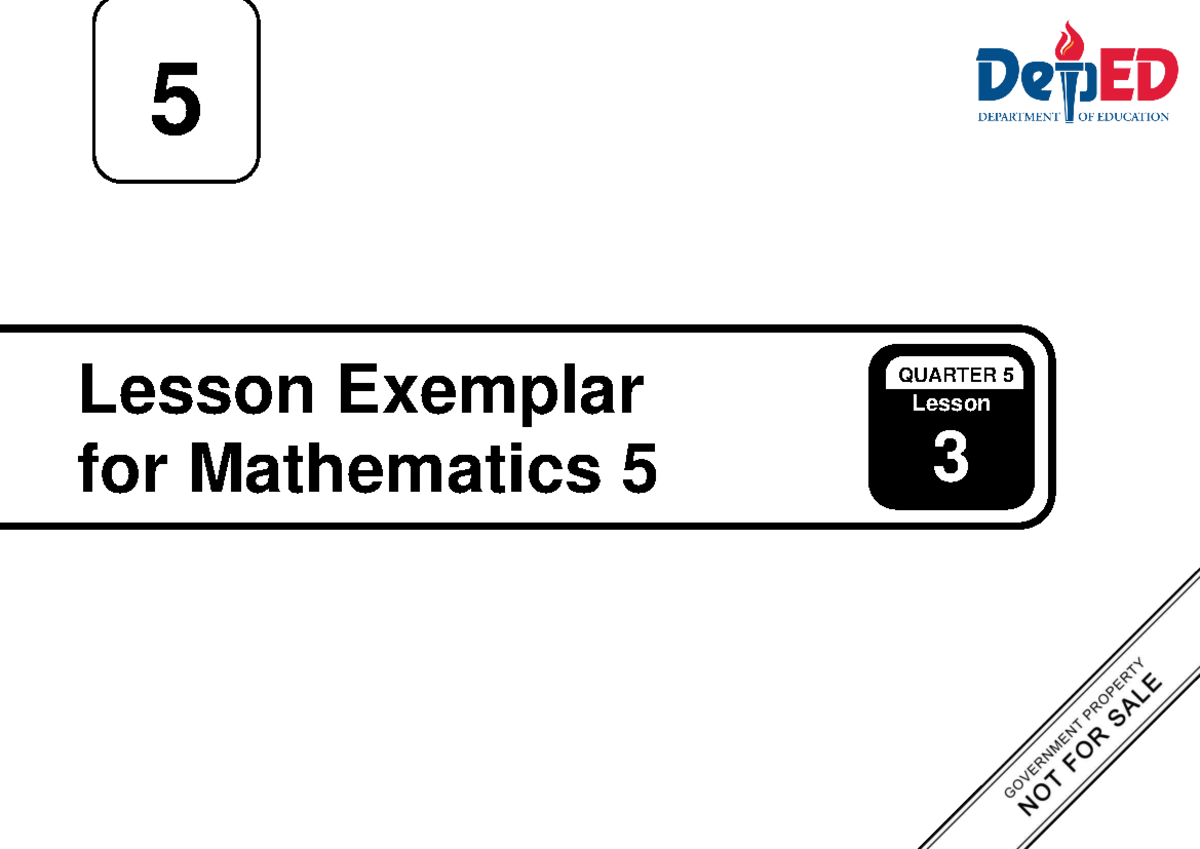 Q1 LE Math-5 Lesson 3 Exemplar: GMDAS Operations Week 3 - Studocu
