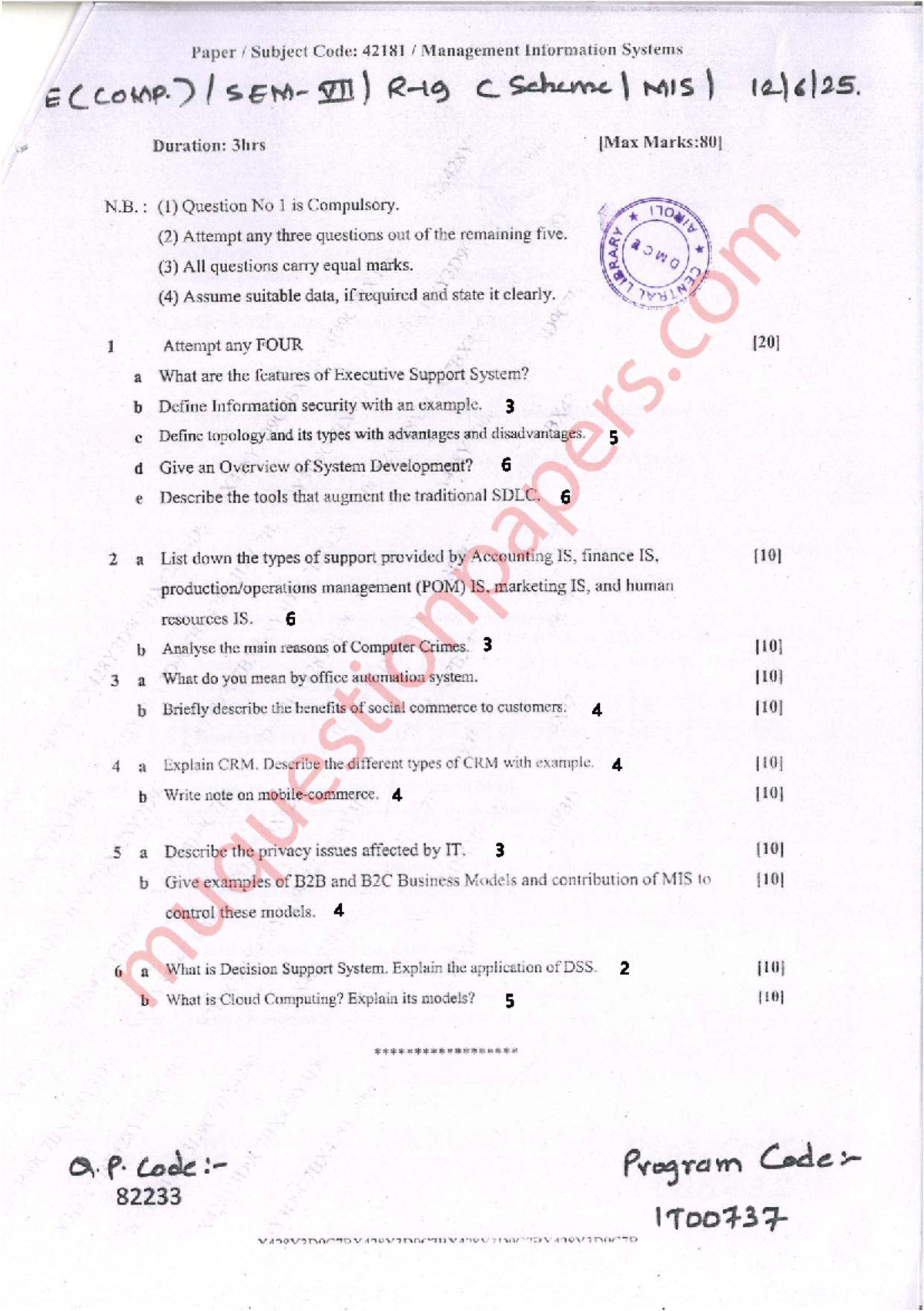 MIS May 25 - Management Information Systems Exam Guide - Studocu