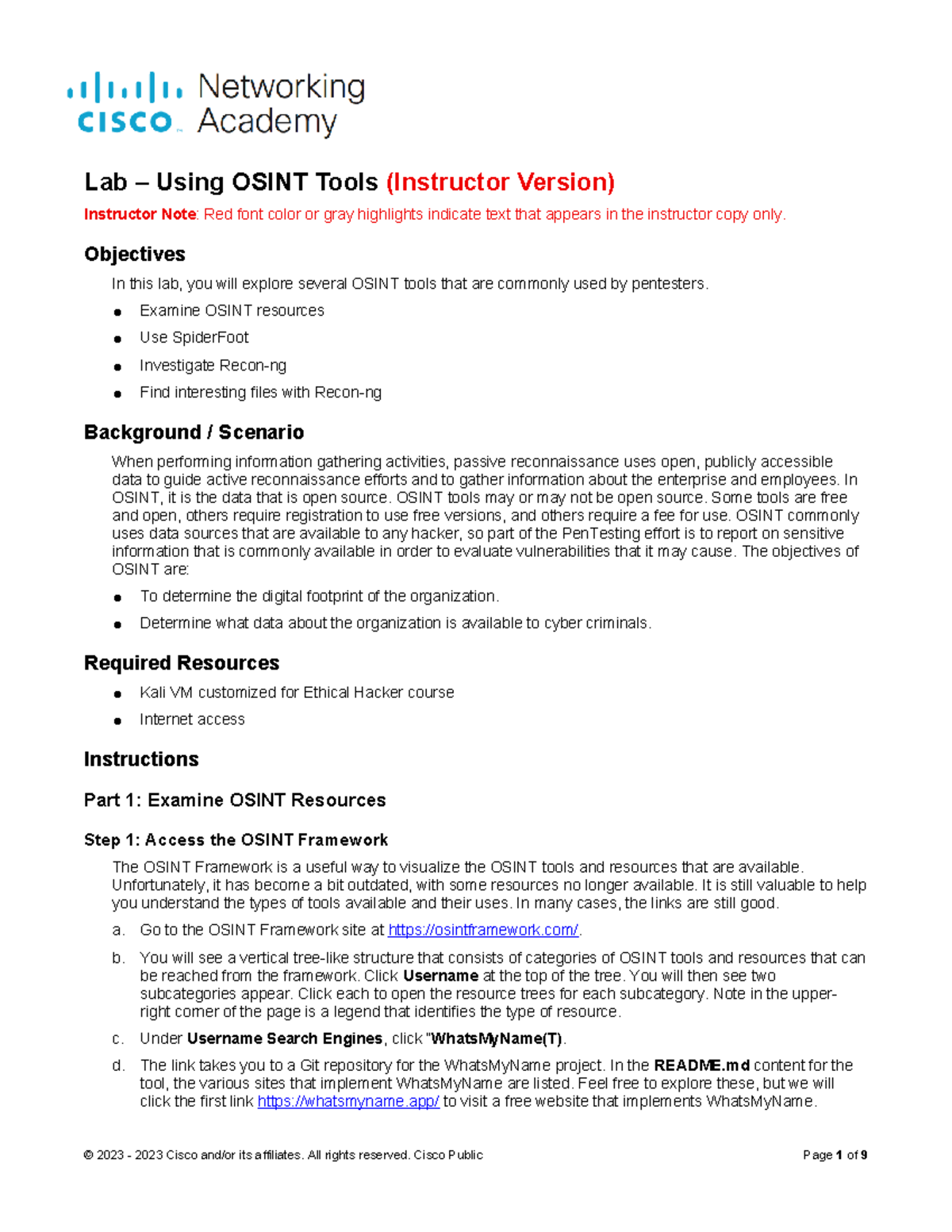 3.1.4 Lab: Utilizing OSINT Tools for PenTesting - ILM - Studocu