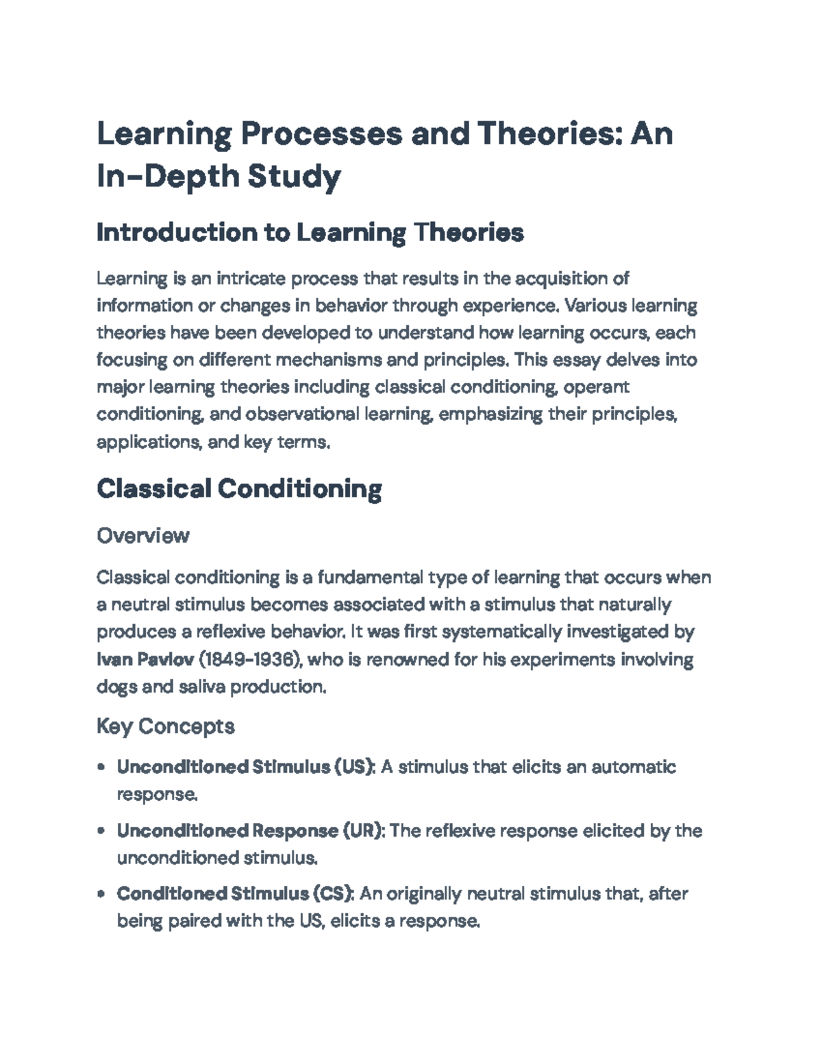 Learning Theories: Classical, Operant, and Observational Insights ...