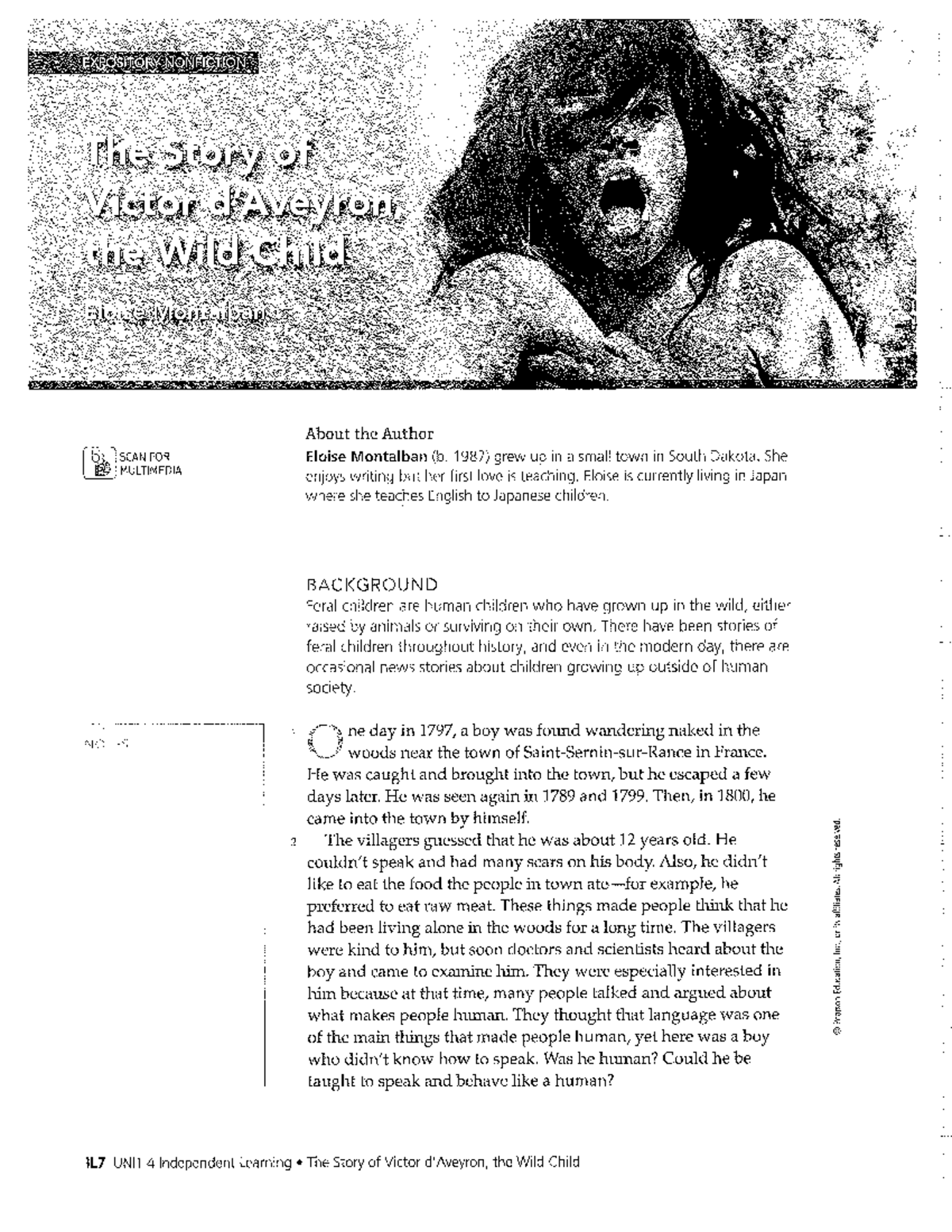 The Story of Victor d Aveyron - EXPOSITORY NONFICTION The Story of ...