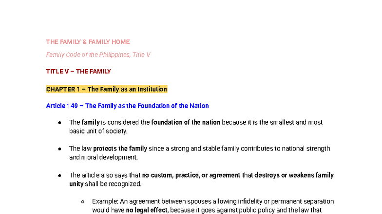Family Code of the Philippines: Title V - The Family Home Overview ...