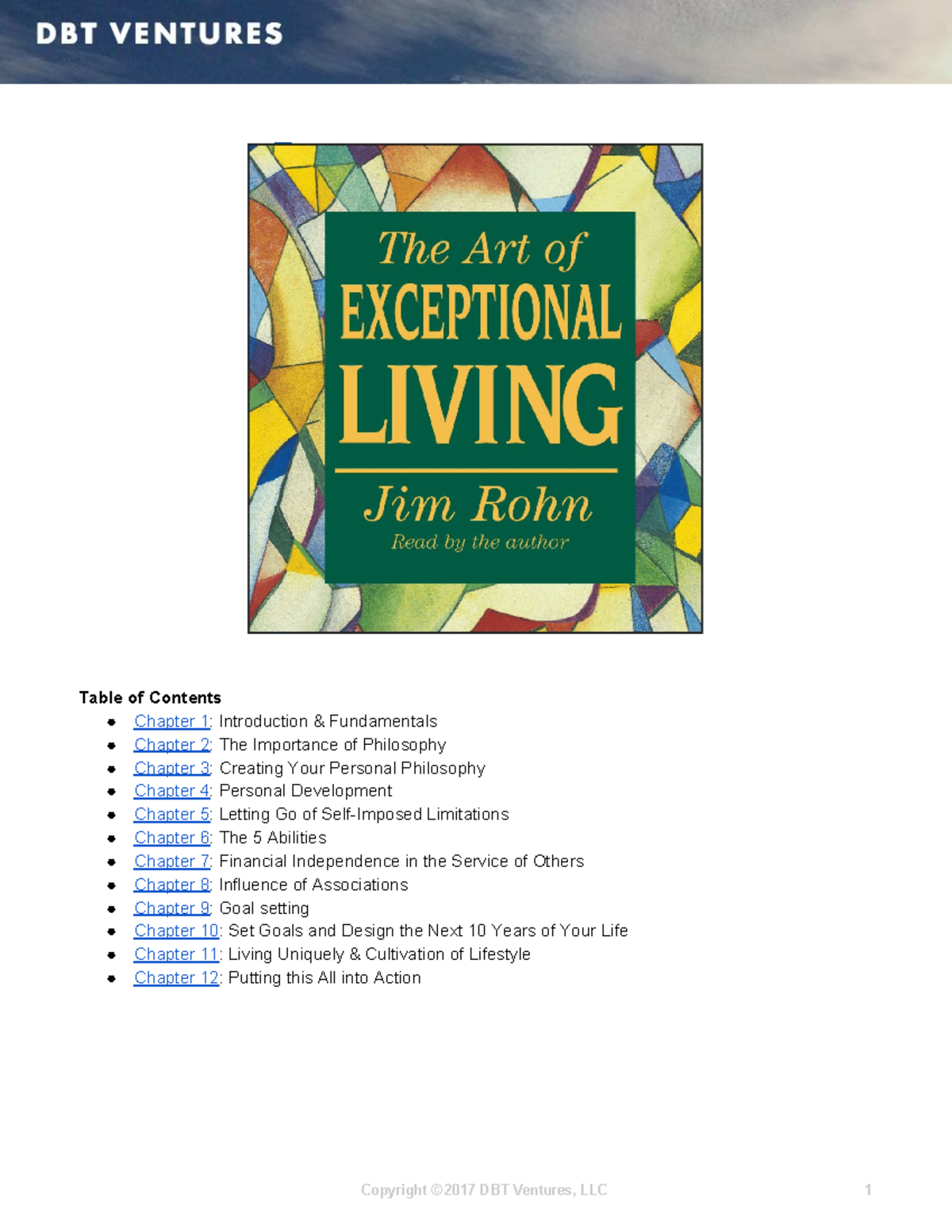 Jim Rohn | ART OF Exceptional Living: Key Concepts & Insights - Studocu