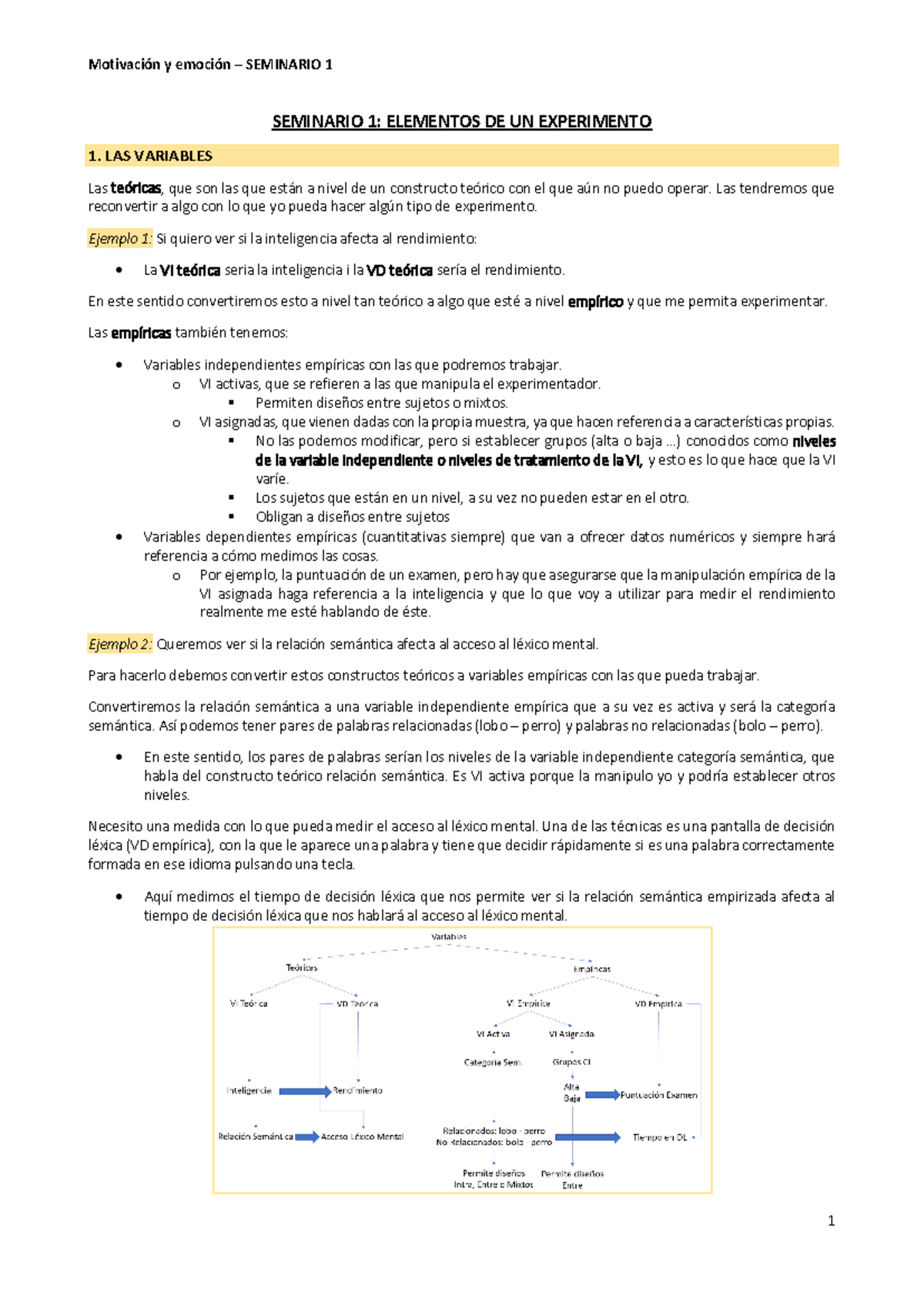 Apuntes seminario 1: Los elementos de un experimento. - SEMINARIO 1 ...