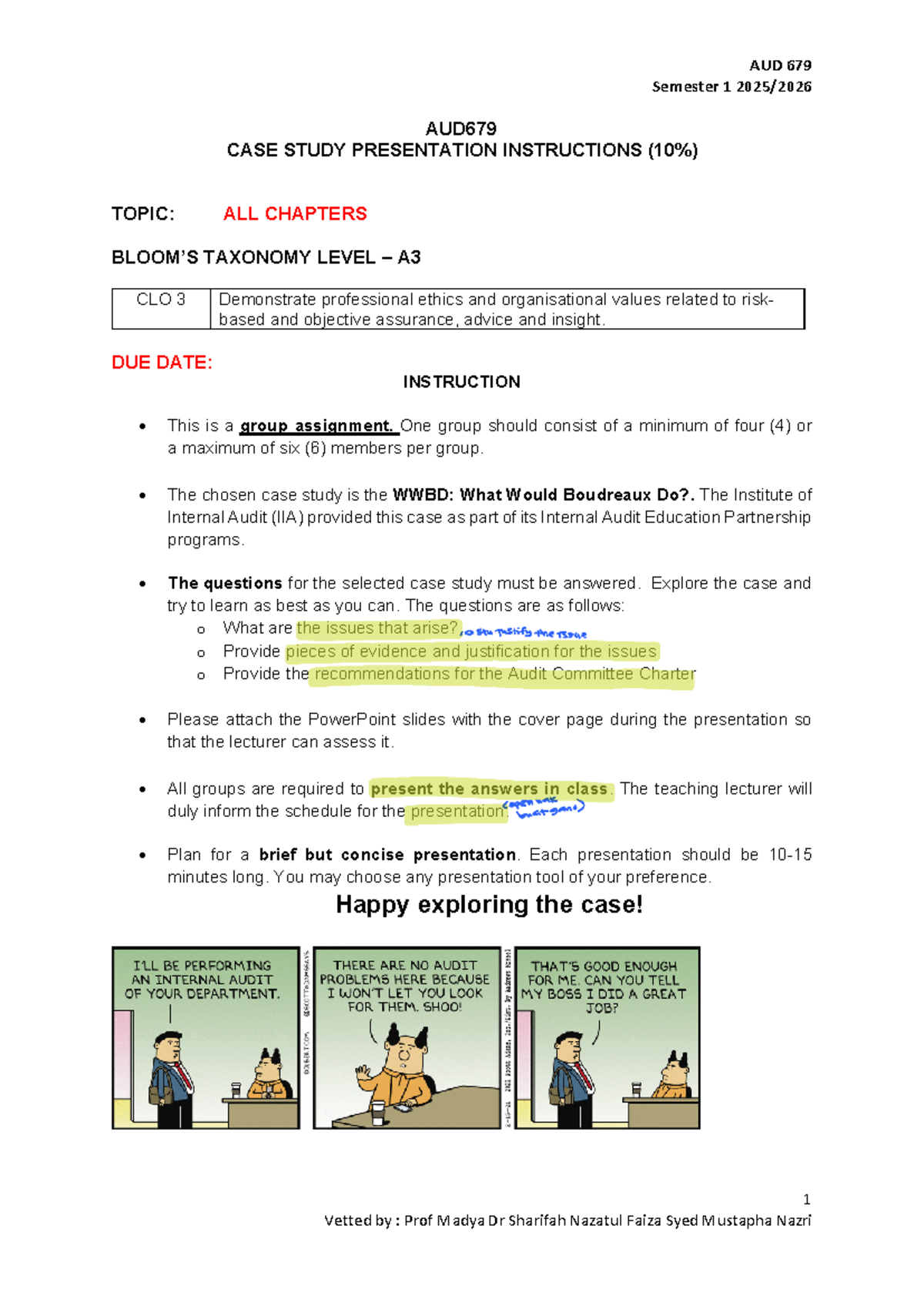 AUD 679 Case Study Presentation: What Would Boudreaux Do? - Studocu