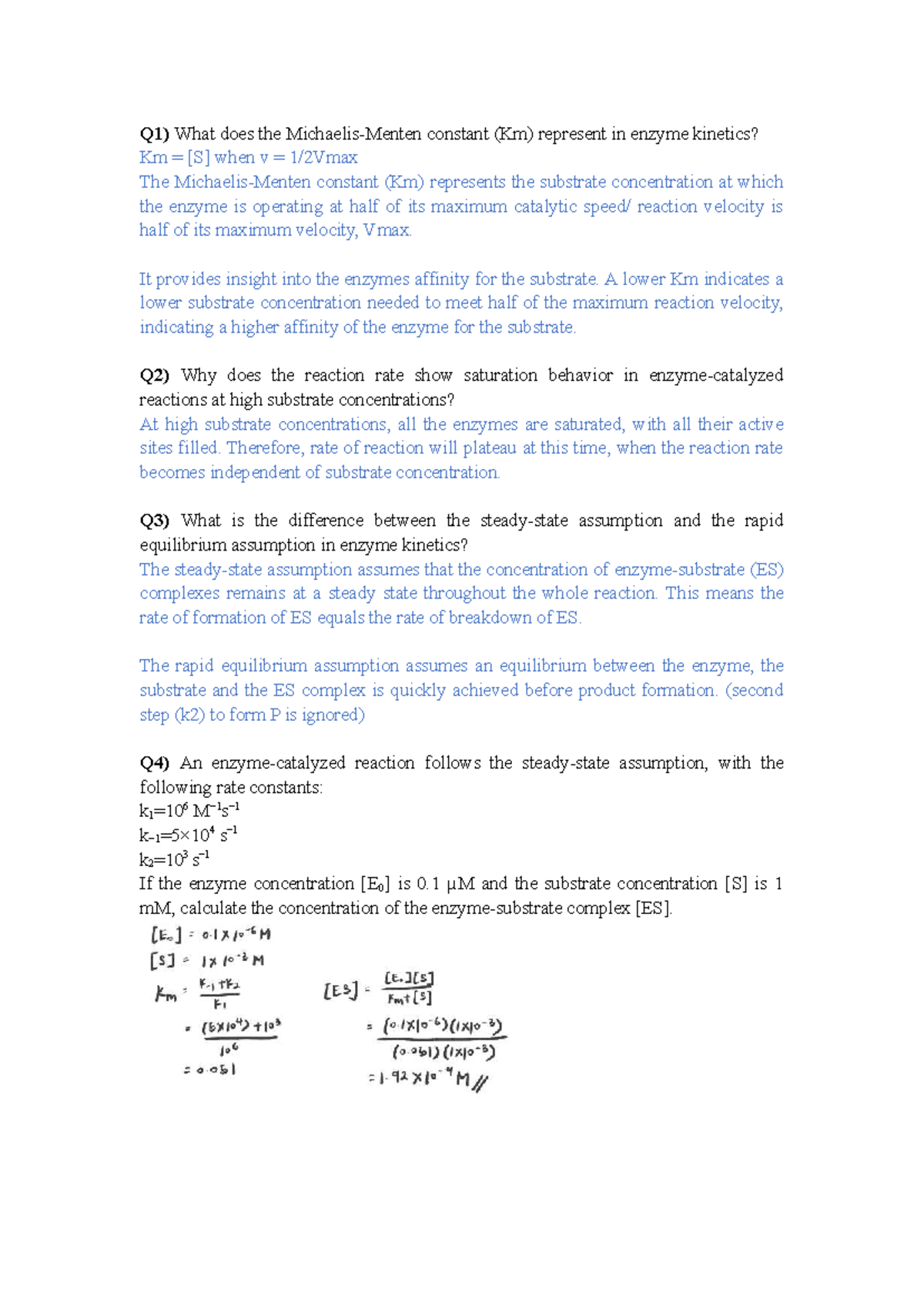 Enzyme Kinetics Insights: Tutorial 9 - CH3104 - Studocu