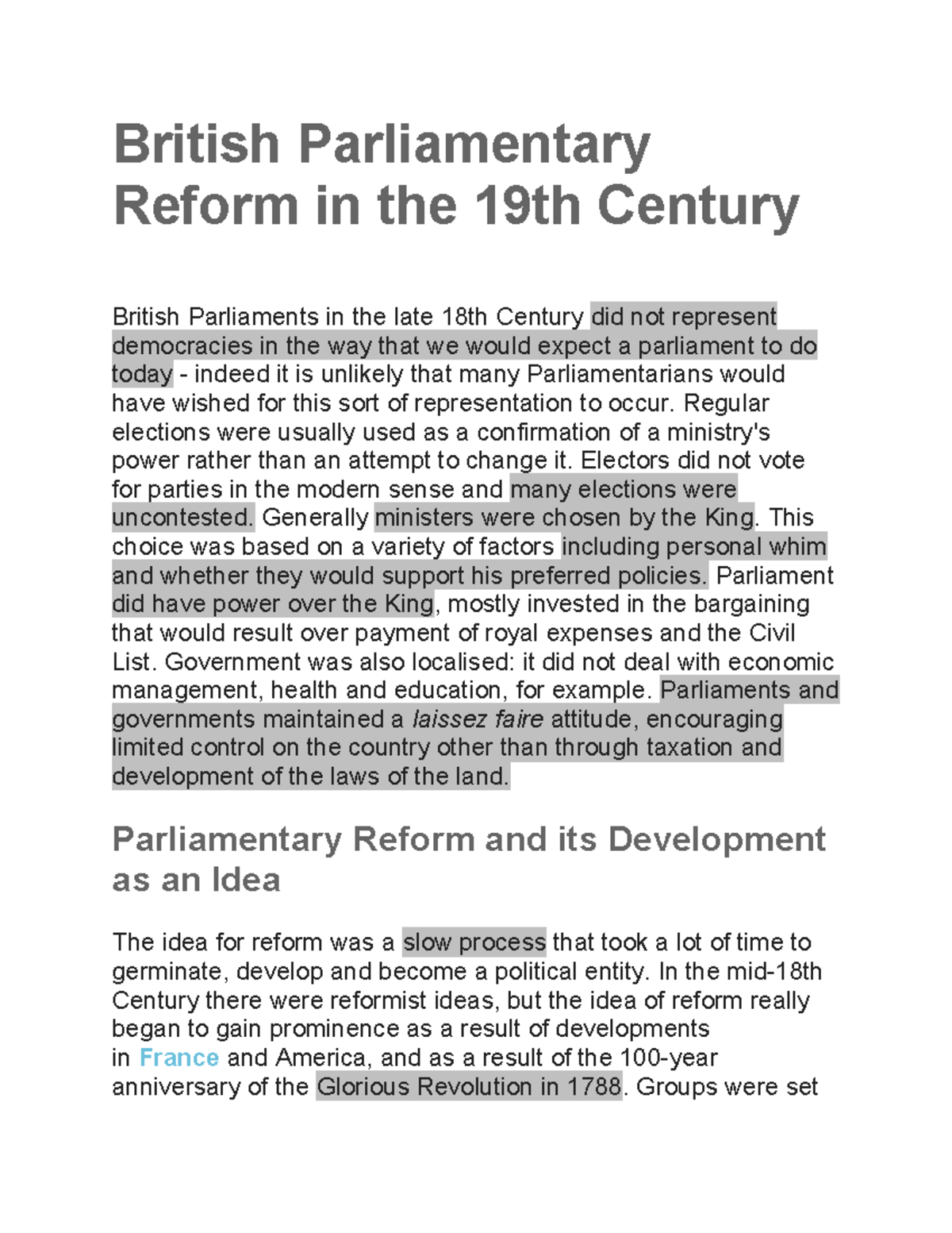 139452616 British Parliamentary Reform: Key Changes in the 19th Century ...
