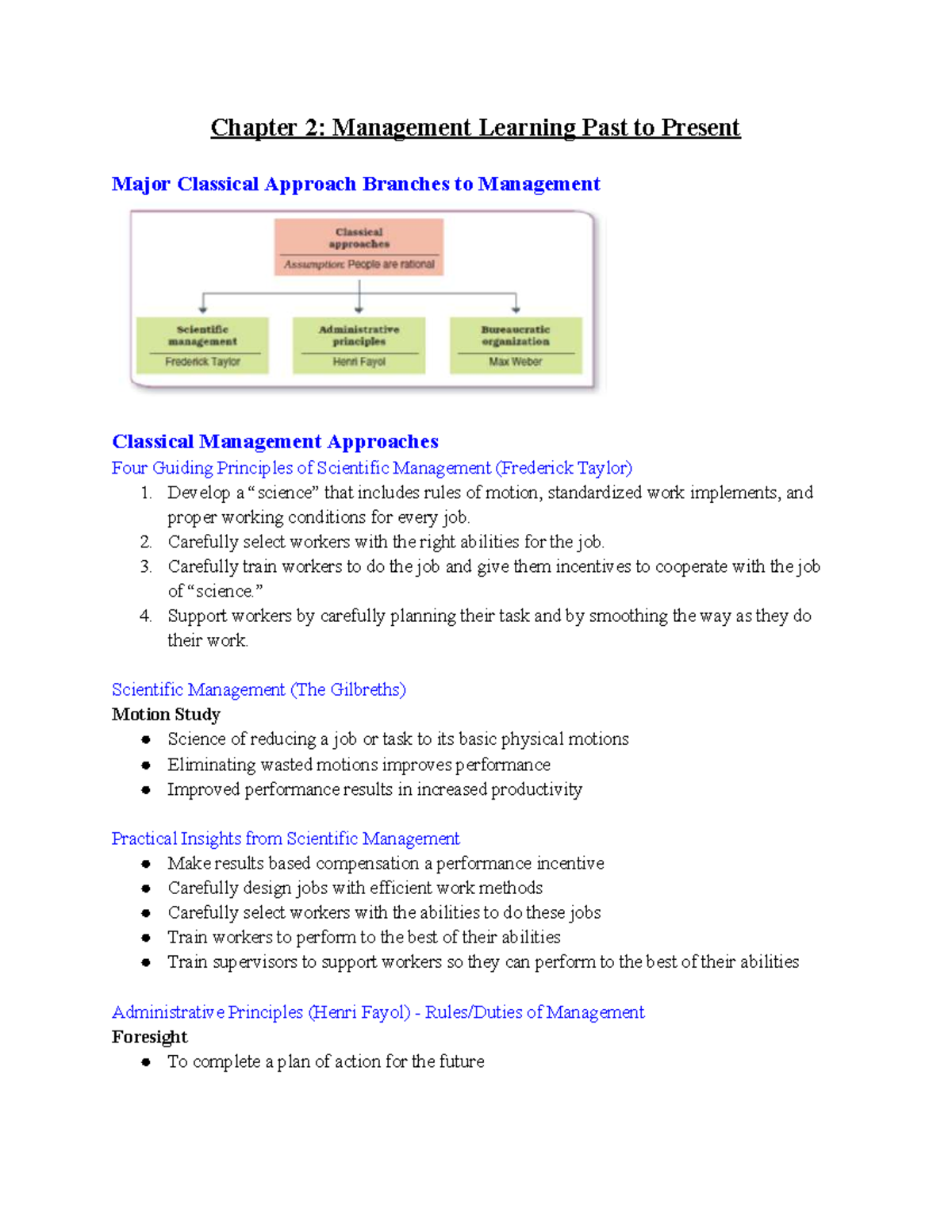 GMS200 Week 3 - Chapter 2: Classical & Modern Management Approaches ...