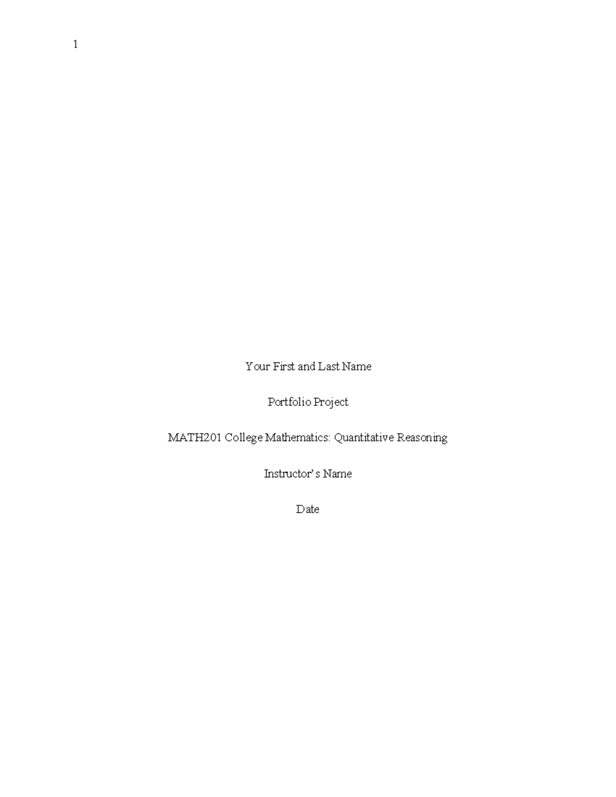 MATH201 - Portfolio Project Guidelines for Budget & Finances - Studocu