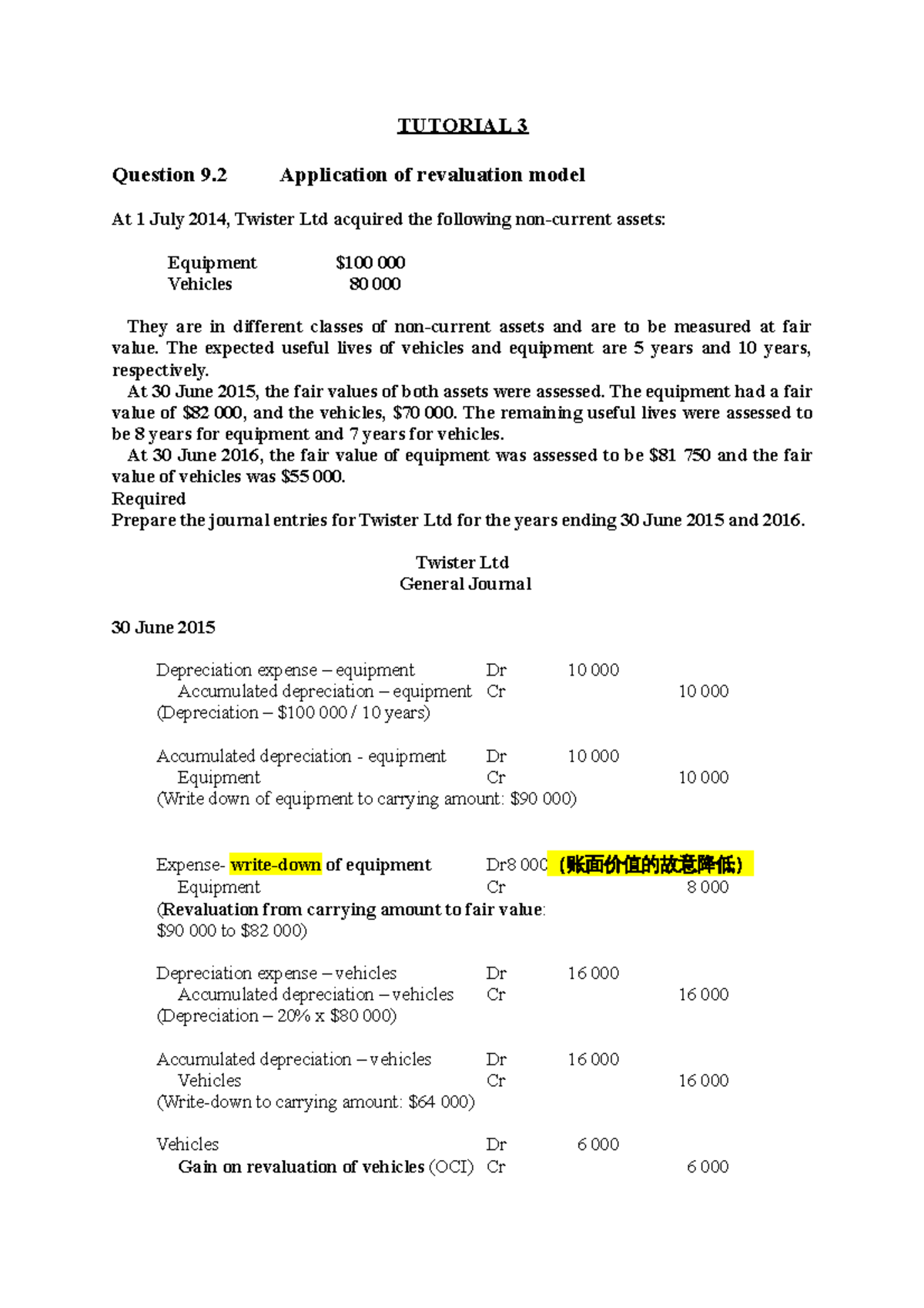 Tutorial 3 - Revaluation Model and Journal Entries for PPE - Studocu