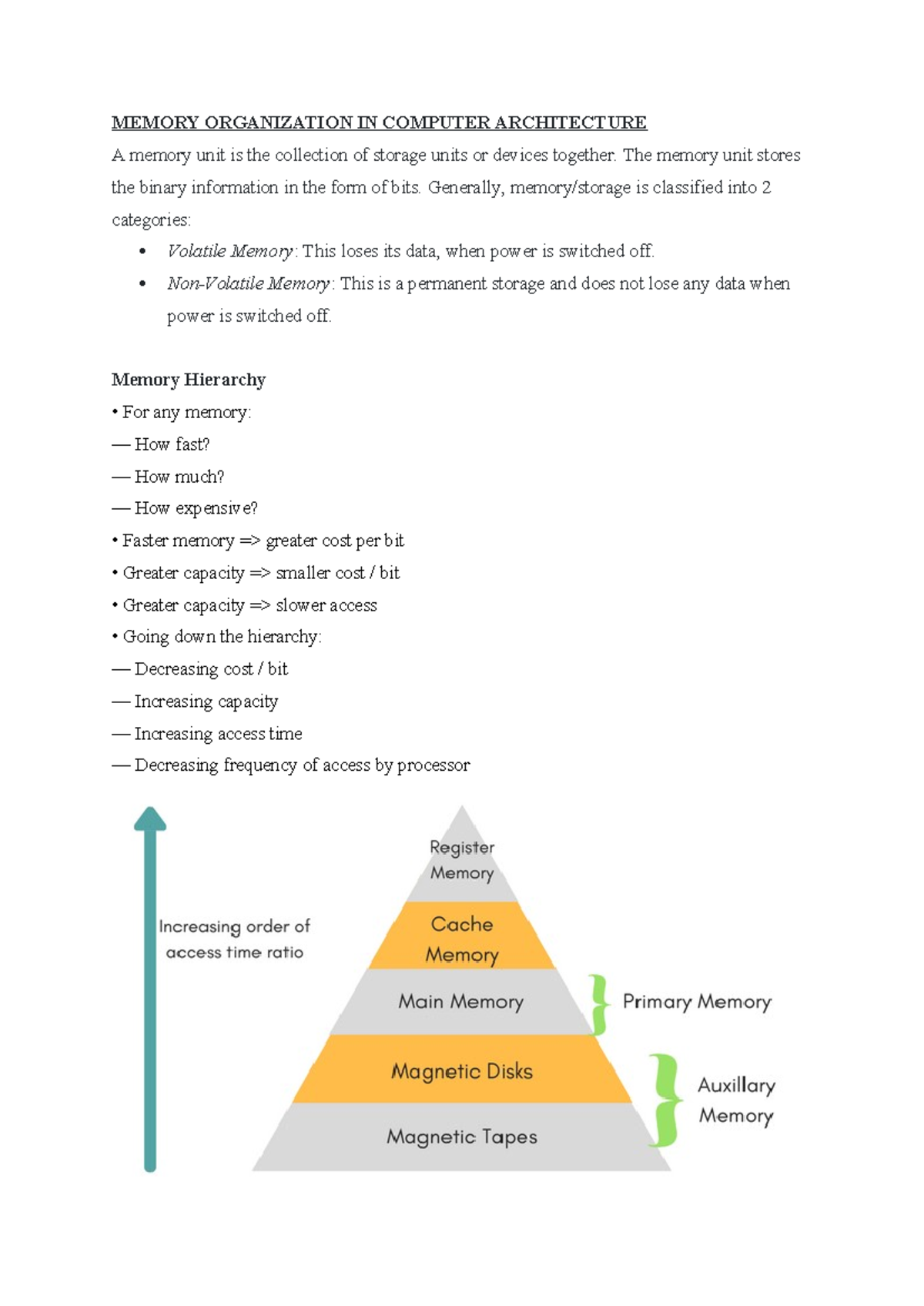 Memory Organization IN Computer Architecture - MEMORY ORGANIZATION IN COMPUTER ARCHITECTURE A ...