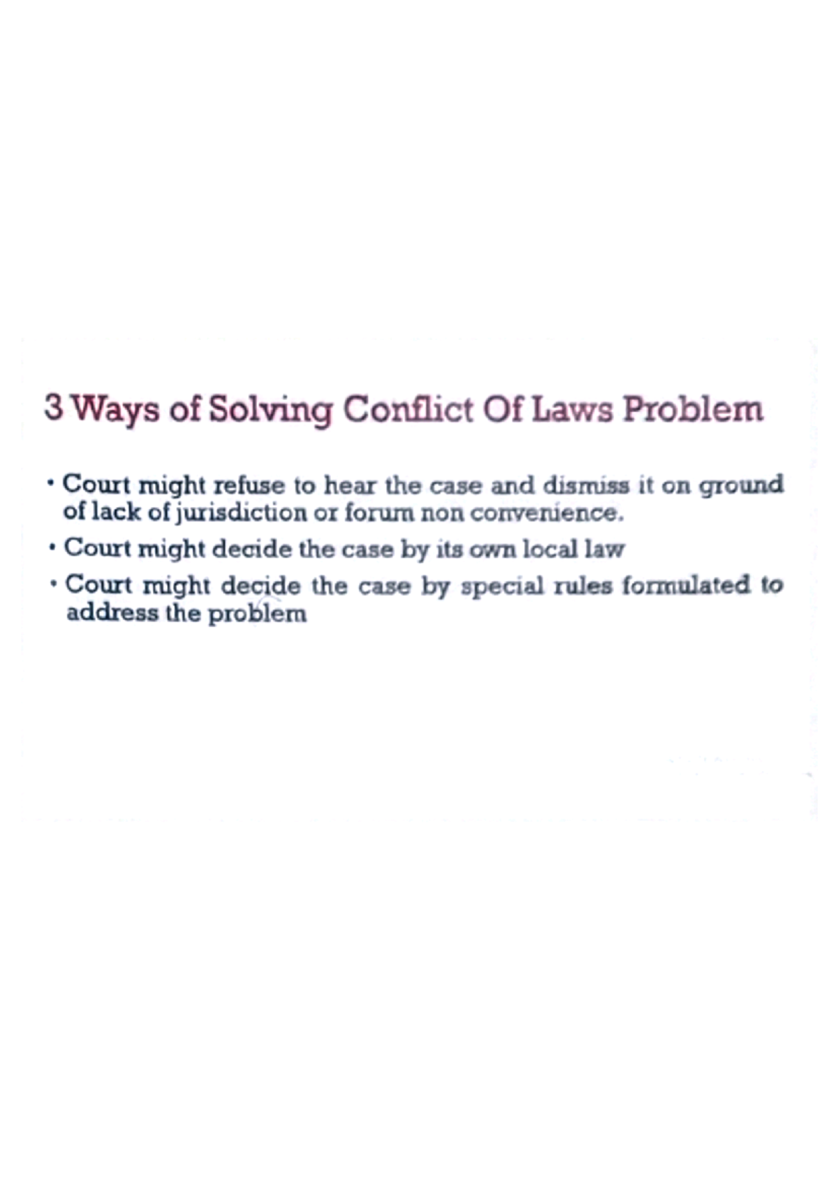 Conflict of Laws: Jurisdiction Issues and Case Analysis (Lesson 2 & 3 ...