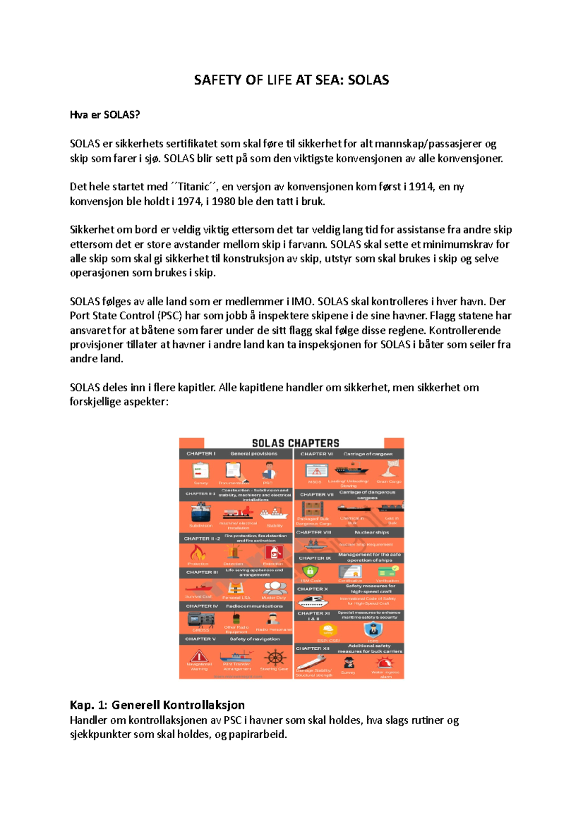 SOLAS Convention Overview: Safety of Life at Sea (Lecture Notes) - Studocu