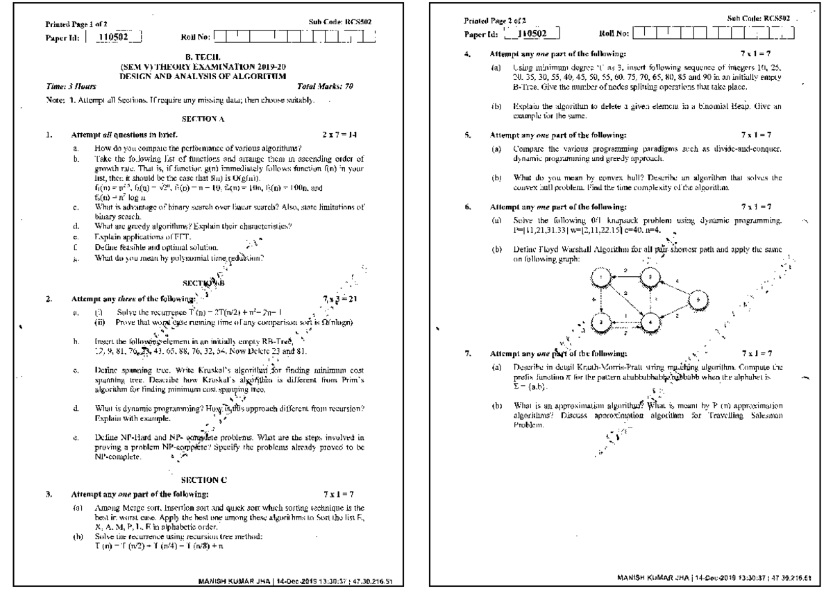DAA 2020 - 2024 -PYQ - QP22O1P_ | 30-Dec-2021 08:59:17 | 117.55. QP22O1P_290 | 30-Dec-2021 08:59 ...